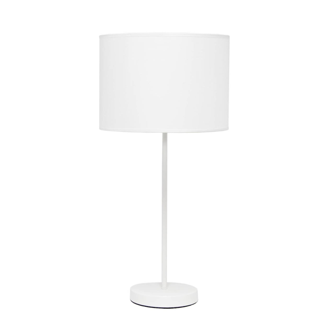 Simple Designs White Stick Lamp with Fabric Shade, White - Walmart.com