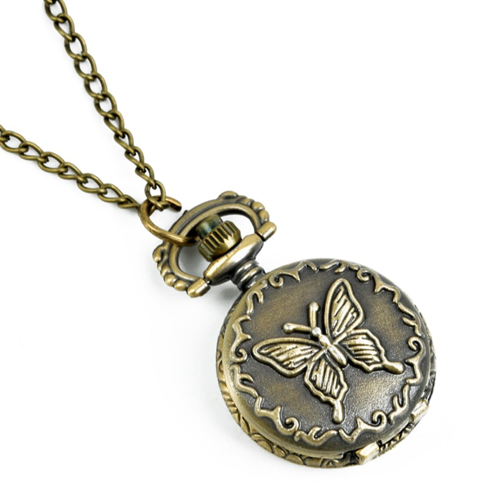 Simple Digital Watch Butterfly Pocket Watch Vintage Sweet Temperament ...
