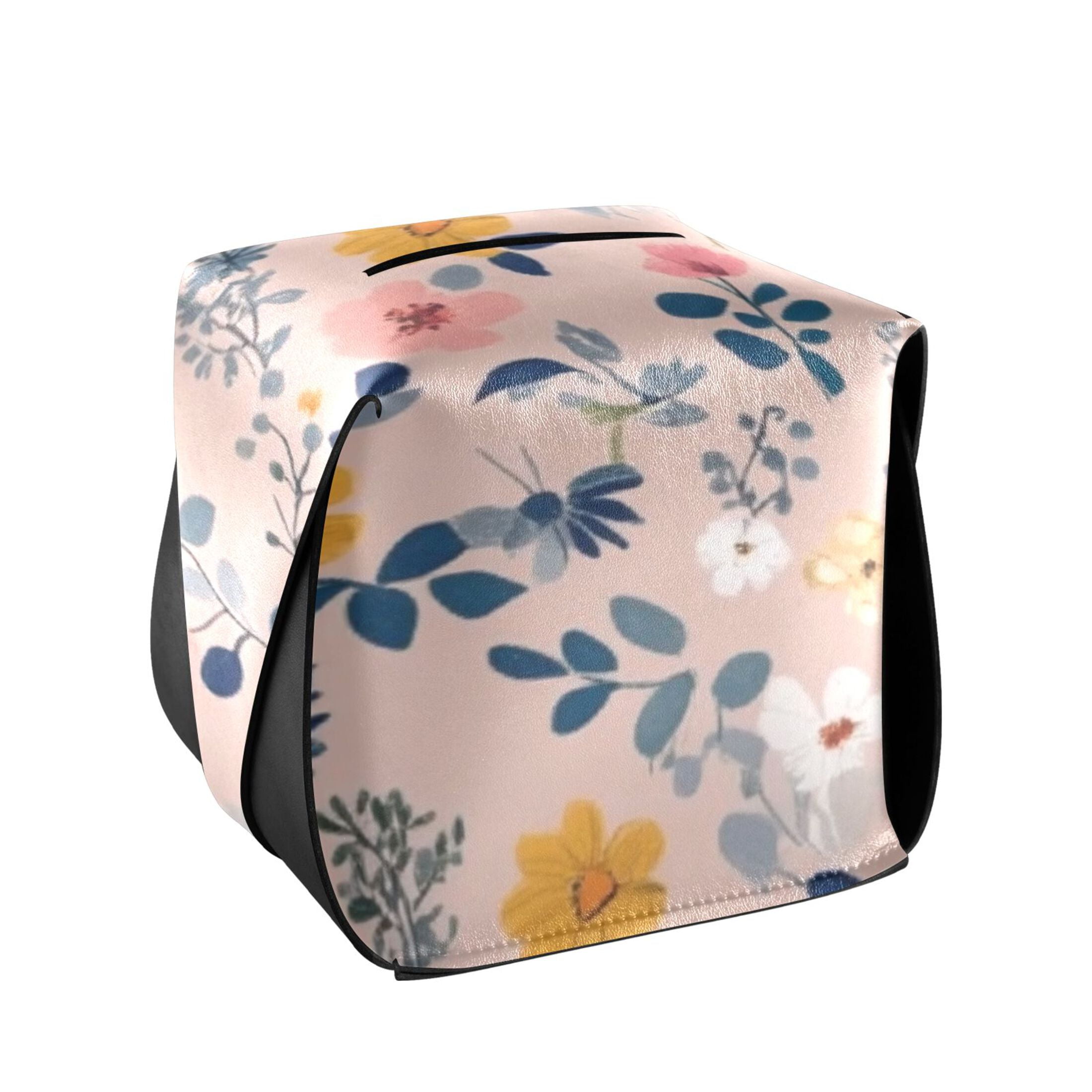 Simple Diverse Flowers Tissue Box Cover Leather Square Rectangle Tissue ...