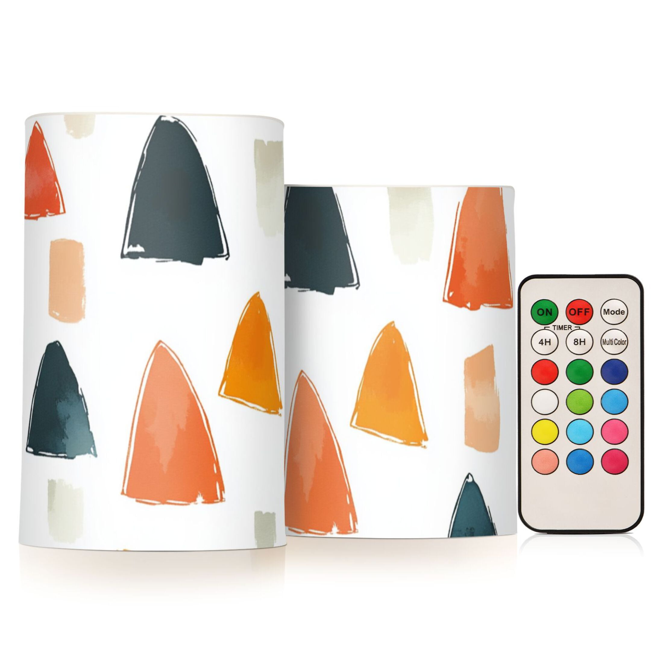 Simple Doodle Triangle Flickering Flameless Candles Battery Operated ...