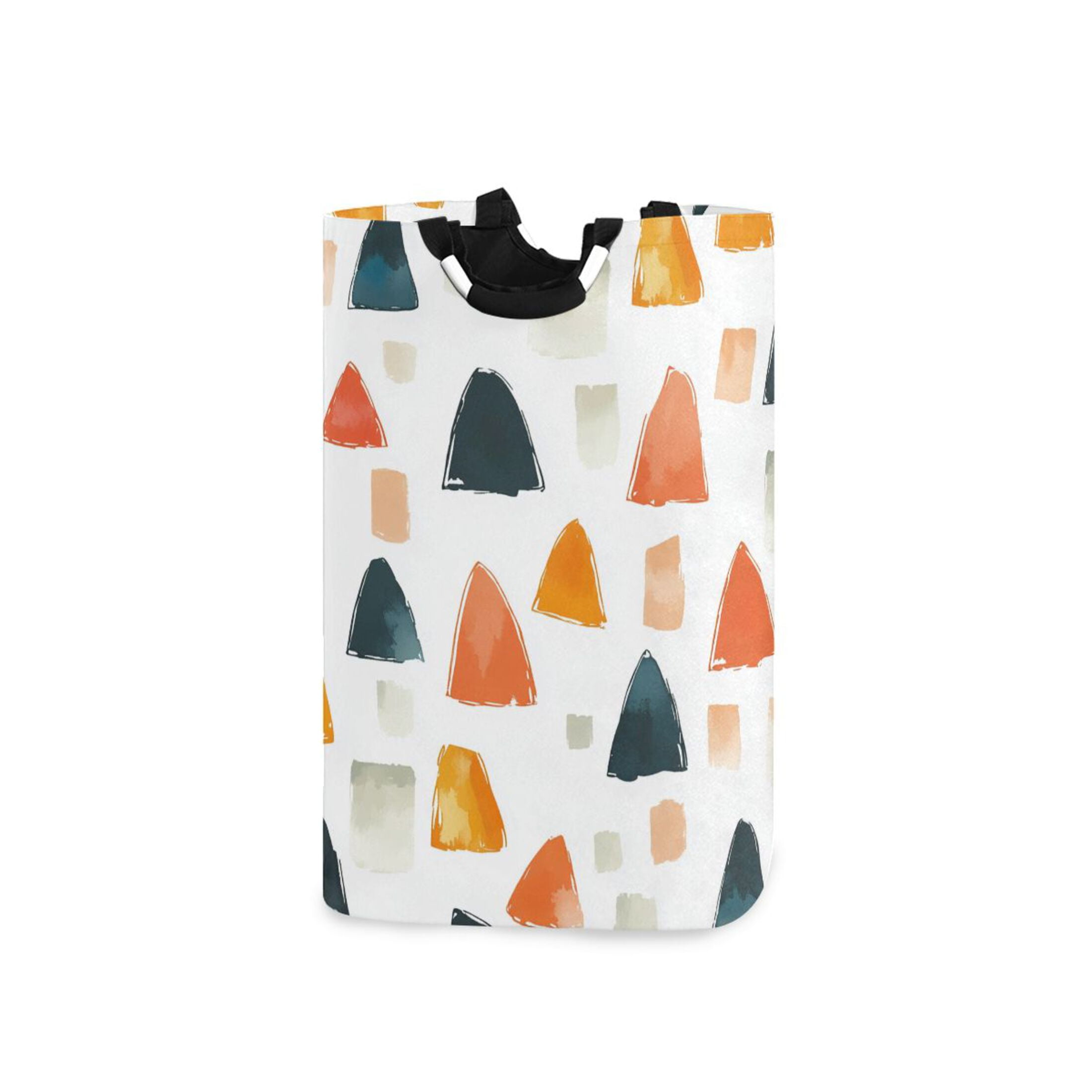 Simple Doodle Triangle Laundry Basket with Handles 50L Collapsible ...