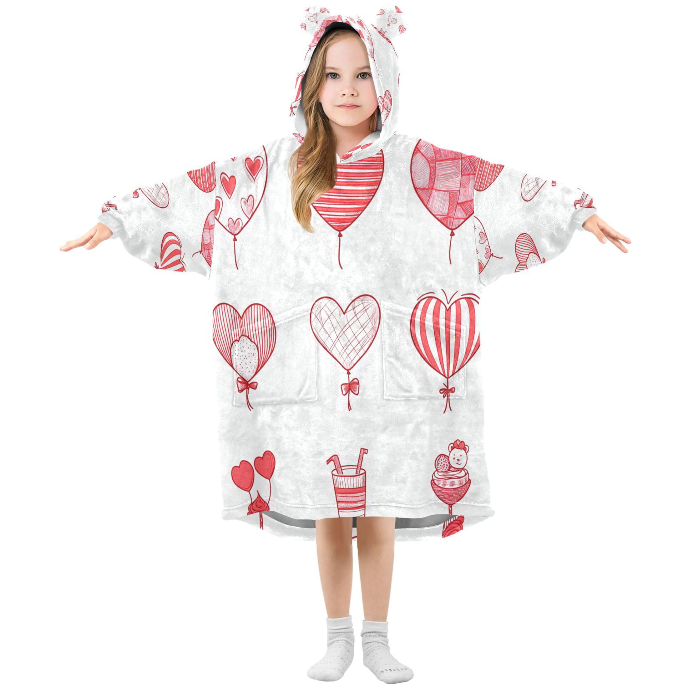 Simple Doole Design Wearable Blankets Hoodie Oversize Sherpa Wearable Soft Blanket Warm Cozy 3 ...