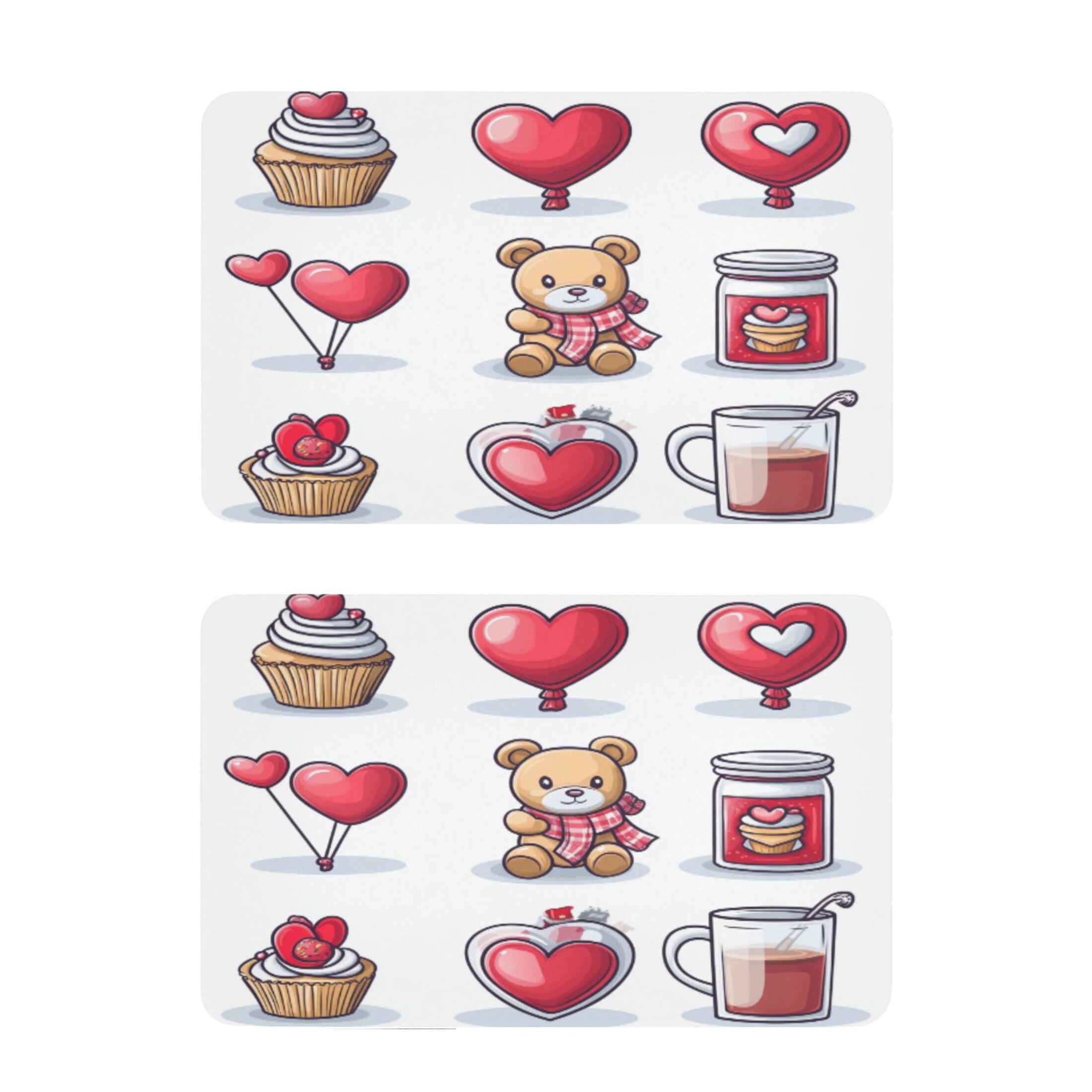 Simple Doole Valentine's Day Icon 2 Pack 4x2.5 Inch Magnetic Stickers Thick and Strong for ...