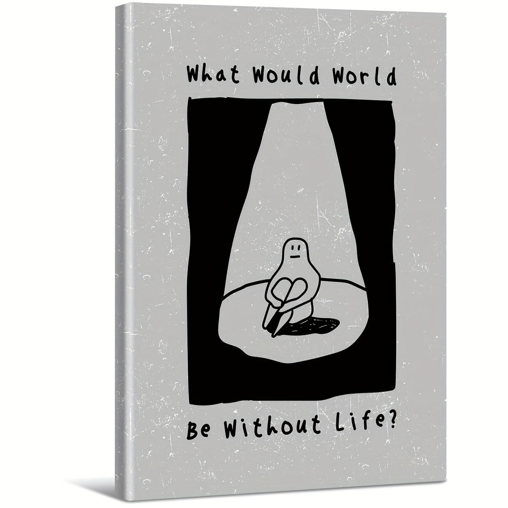 Simple Drawing Of Beaker With Sad Face Large Wooden Framed Wall Art ...