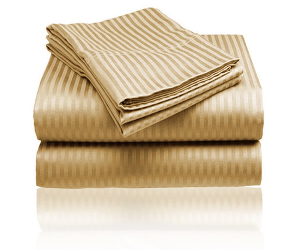 Simple Elegance Solid Color 4-Piece Sheet Set King - Gold - Walmart.com