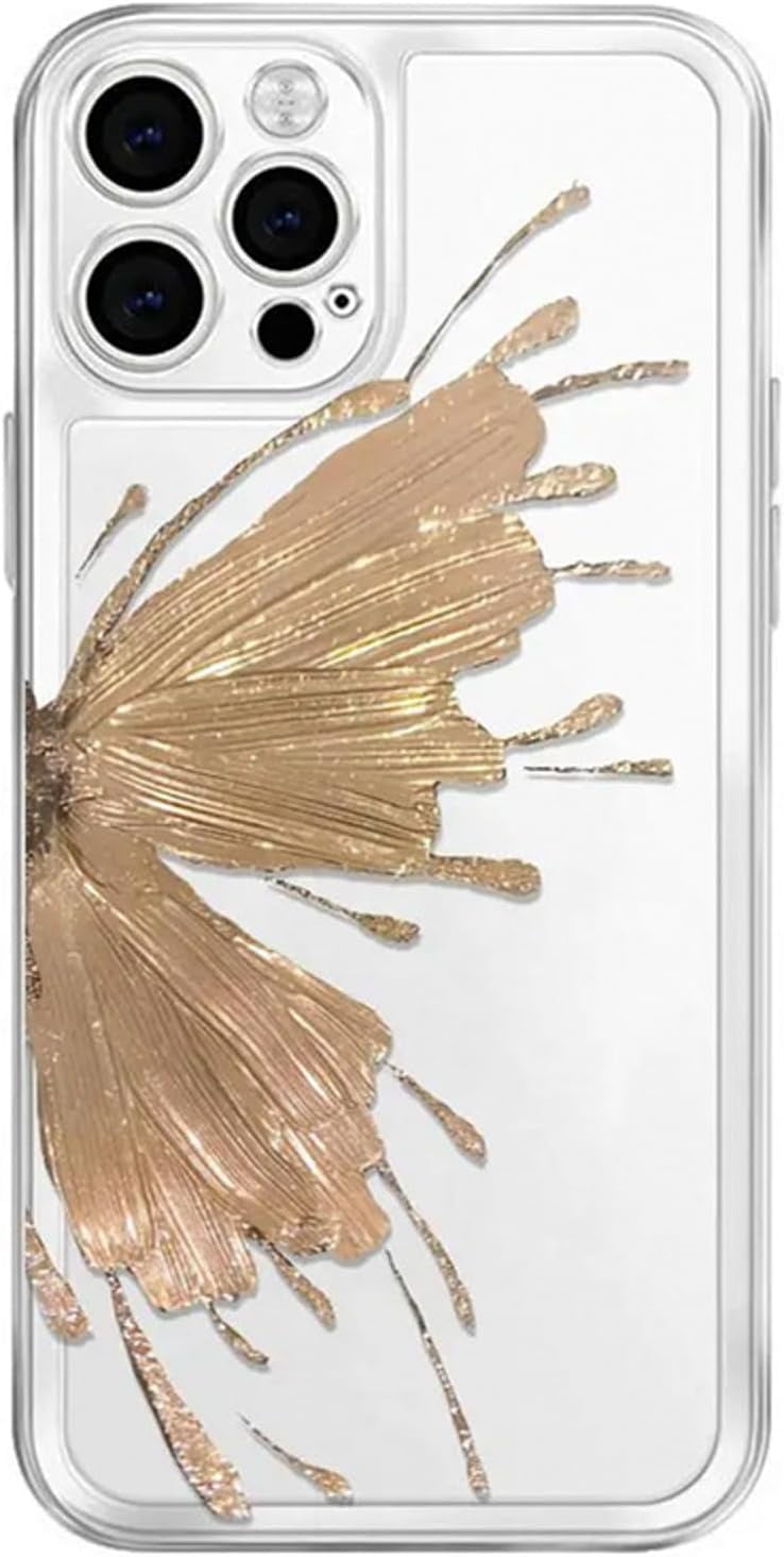 Simple Elegant Gold Butterfly Half Wing Phone Case for iPhone ...