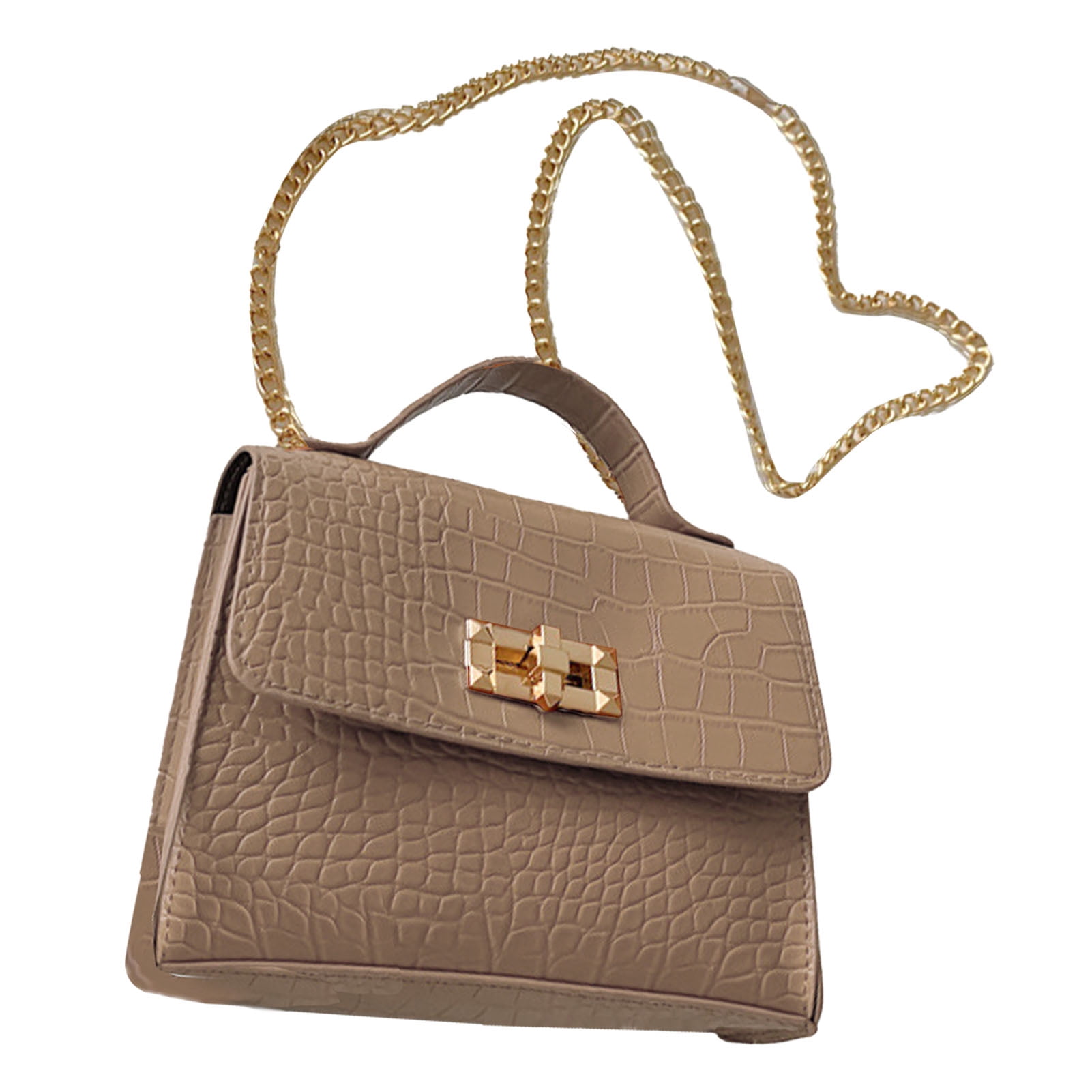 Simple Elegant Khaki Handbag with Adjustable Strap and Large ...