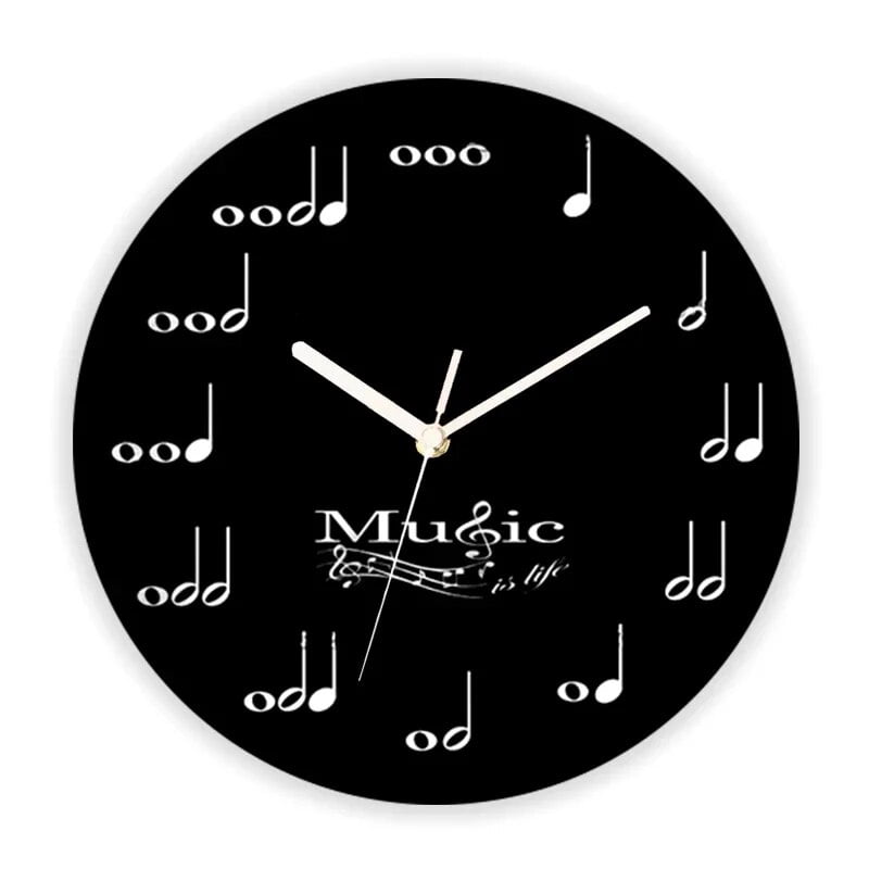Simple Elegant Music Notes Decorative Wall Clock Watch for Music ...