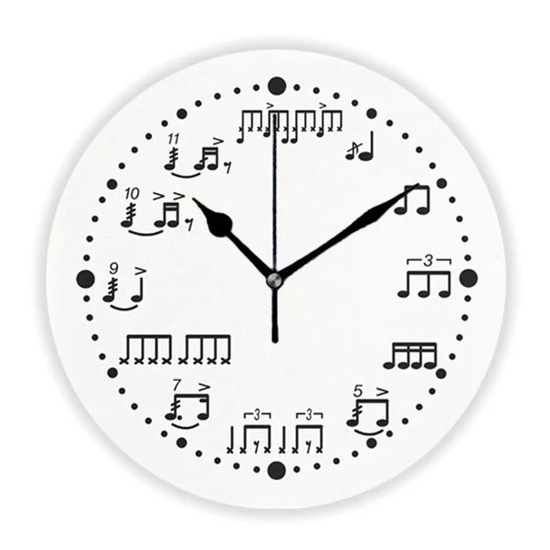 Simple Elegant Music Notes rative Wall Clock Watch for Music Teacher ...