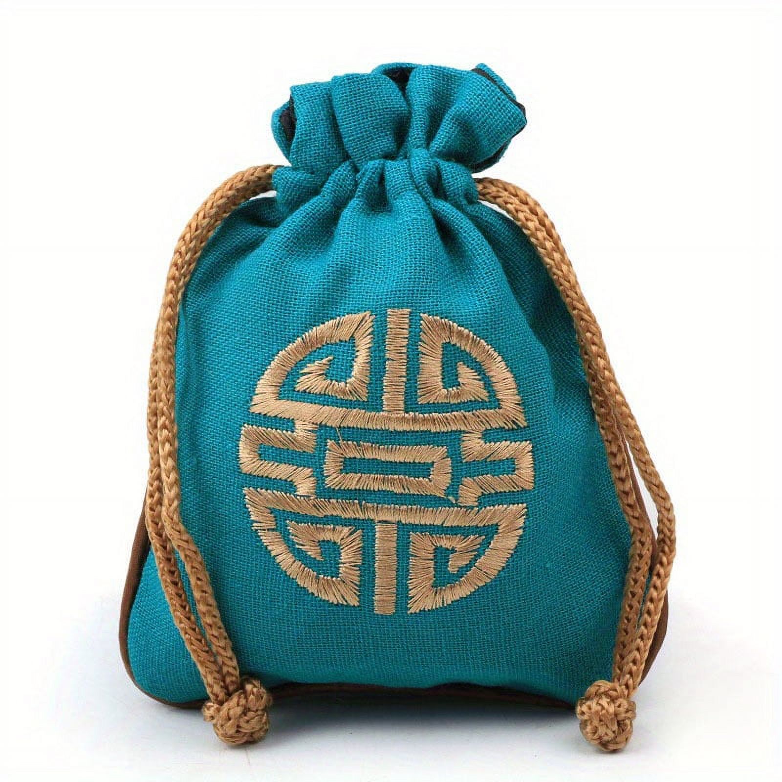 Simple Embroidered Drawstring Bag, Mini Versatile Storage Bag ...
