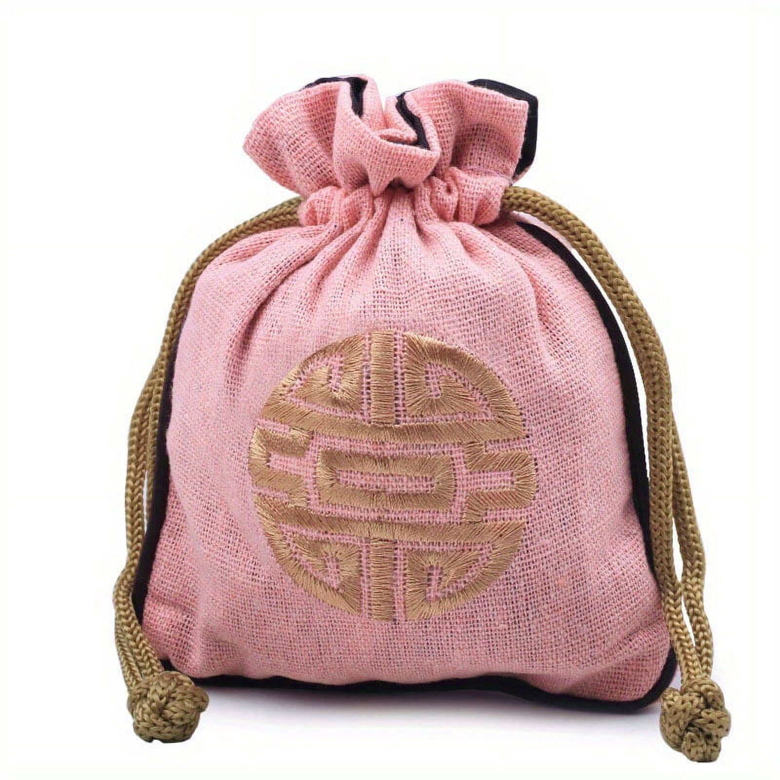 Simple Embroidered Drawstring Bag, Mini Versatile Storage Bag ...