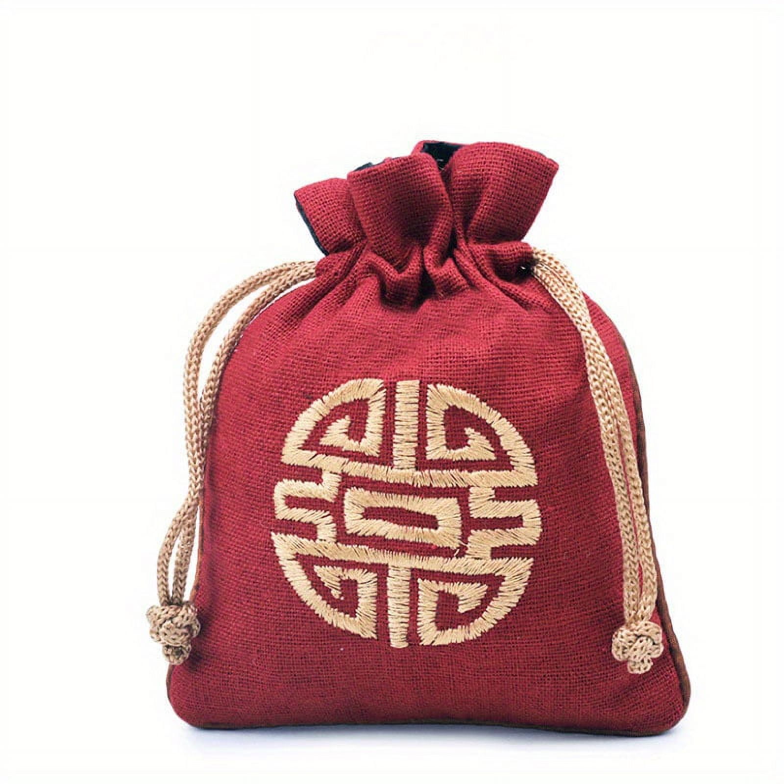 Simple Embroidered Drawstring Bag, Mini Versatile Storage Bag ...
