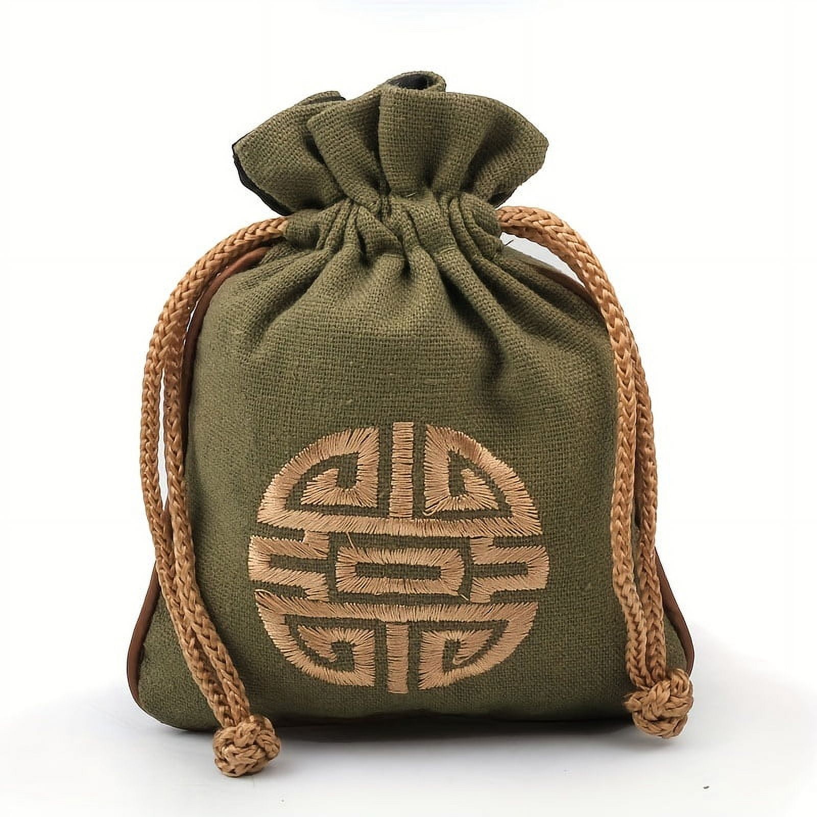 Simple Embroidered Drawstring Bag, Mini Versatile Storage Bag ...