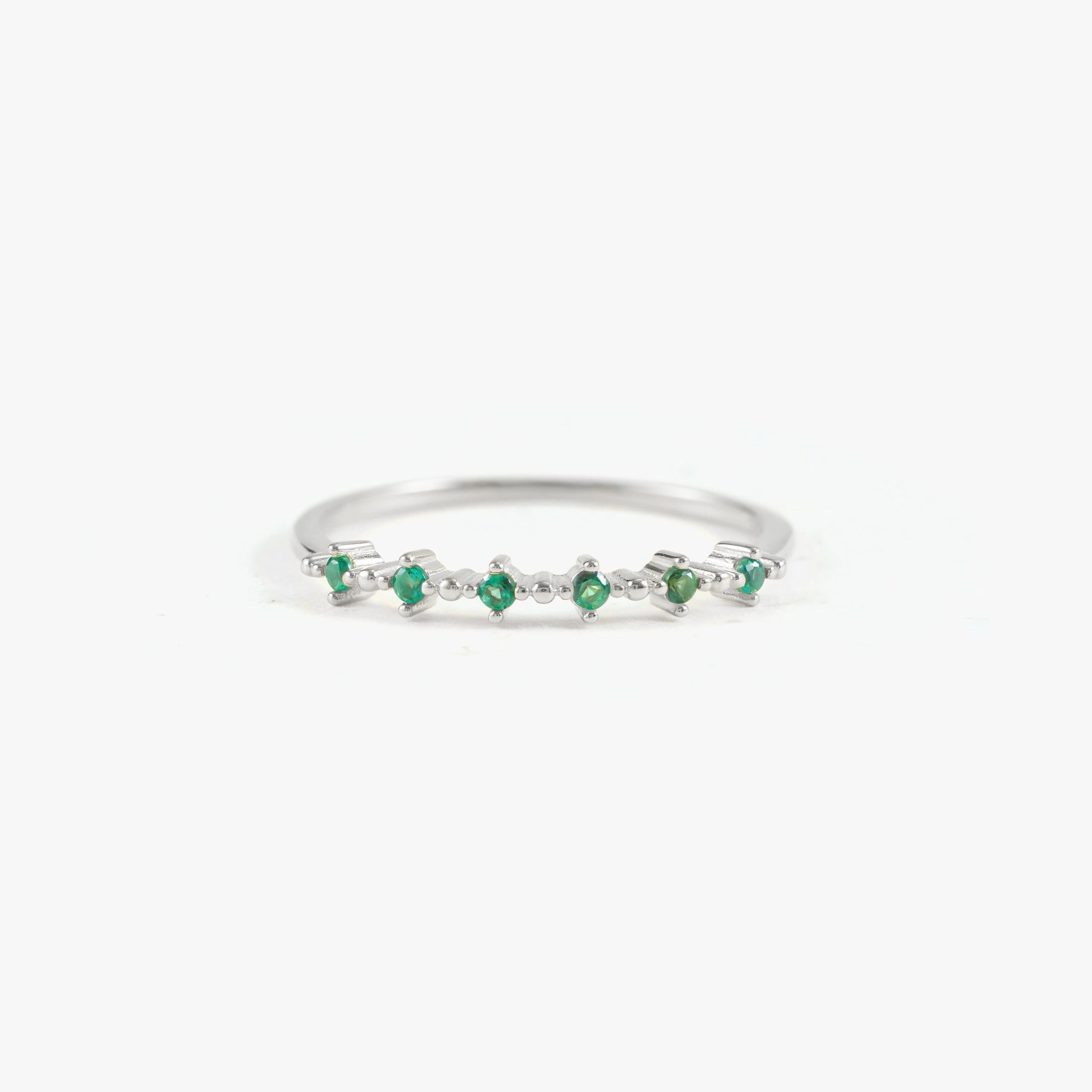 Simple Emerald Green 3A CZ Eternity Ring - Walmart.com