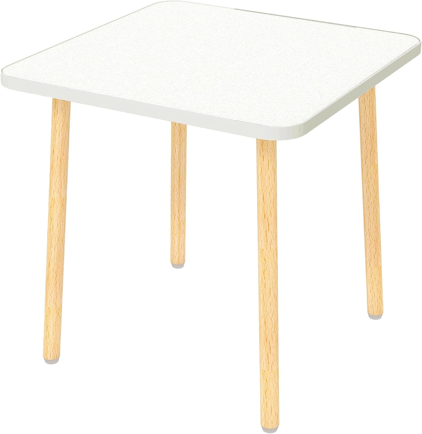 Simple End Table,Modern Side Table with 4 Solid Wood Sturdy Legs for ...