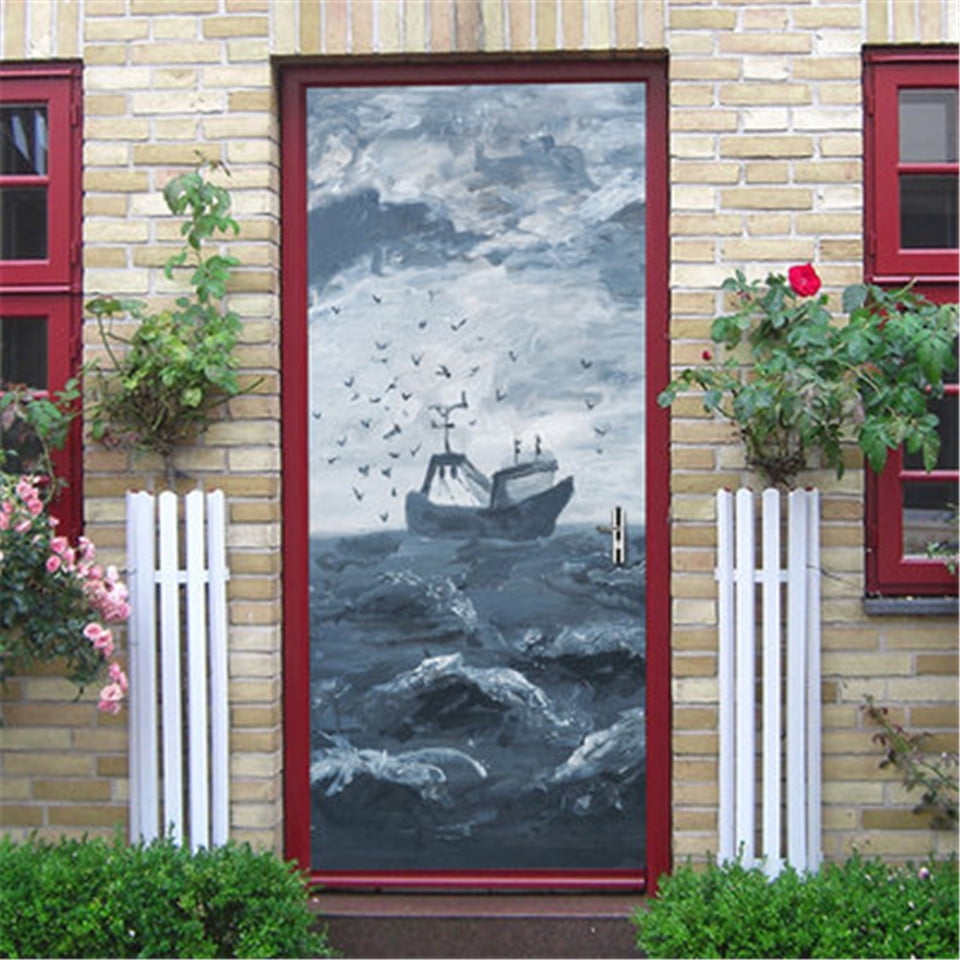 Simple European Style Stickers on the Doors Home Design Vinyl Peel and ...