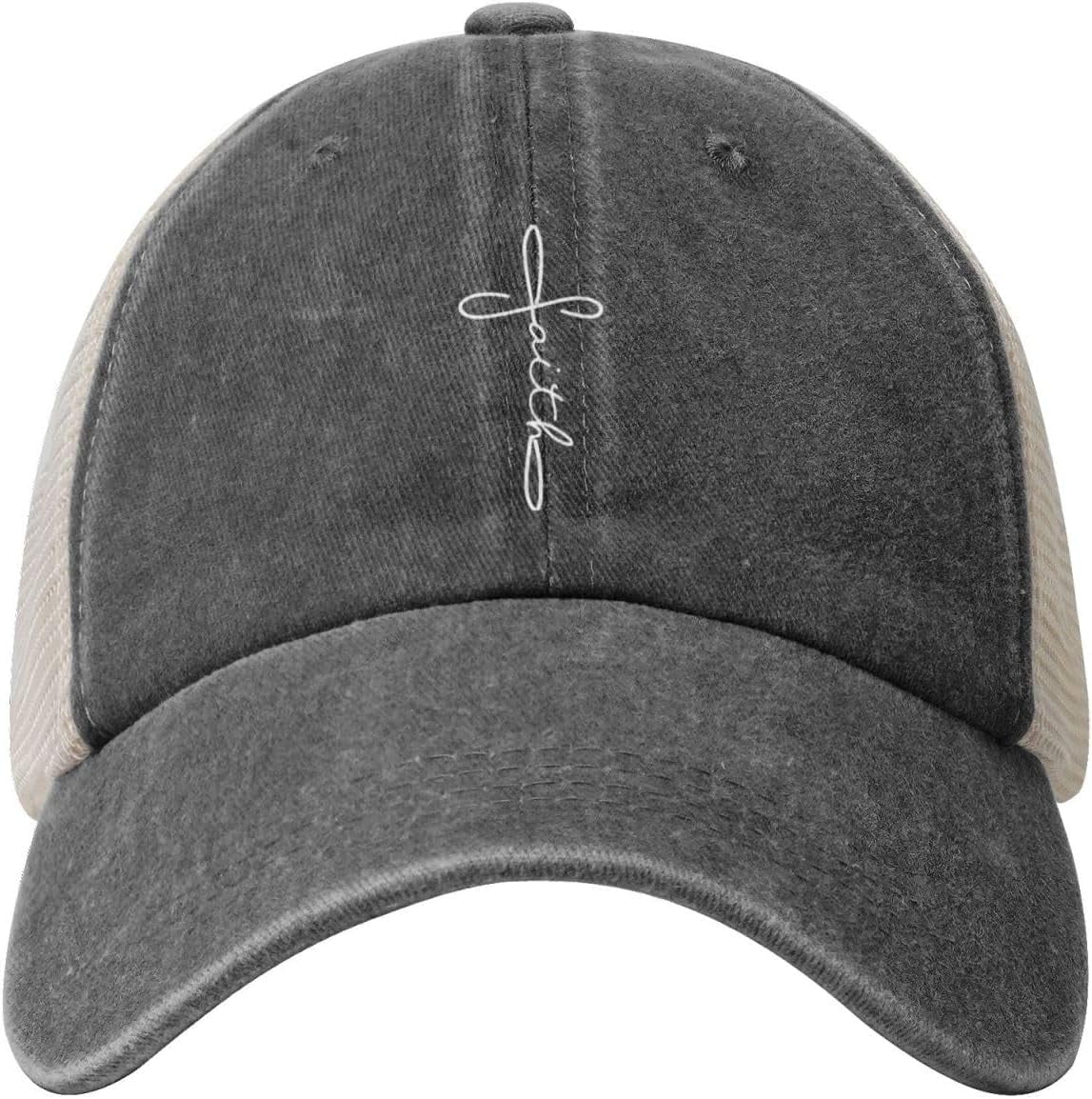 Simple Faith Cross Bible Verse Christian Religious Cowboy Hat Mesh Baseball Cap Women Trucker ...