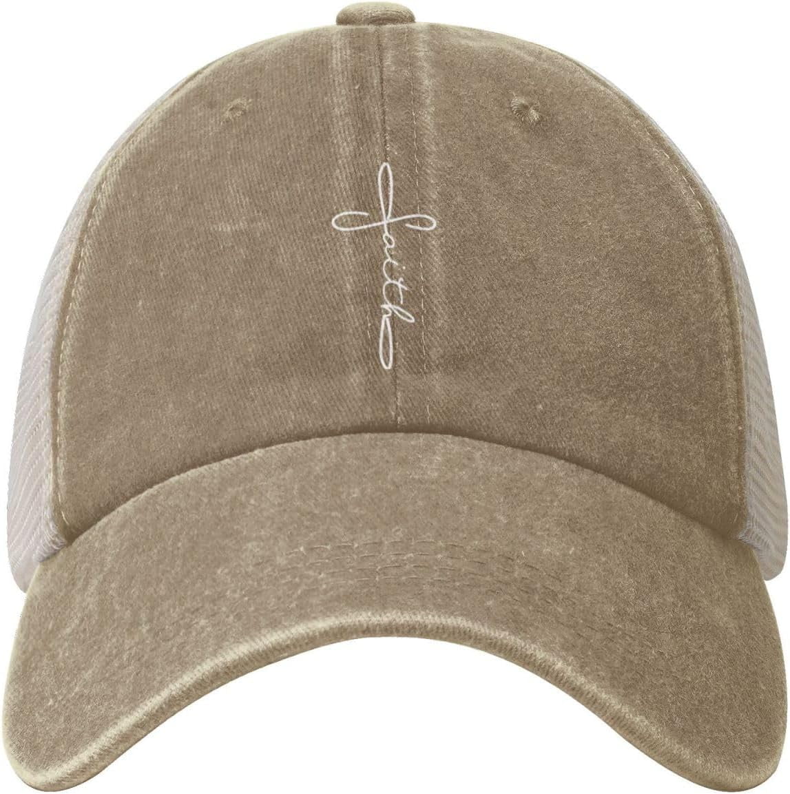 Simple Faith Cross Bible Verse Christian Religious Cowboy Hat Mesh ...