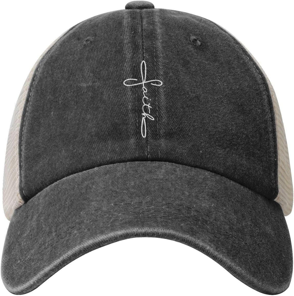Simple Faith Cross Bible Verse Christian Religious Cowboy Hat Mesh ...