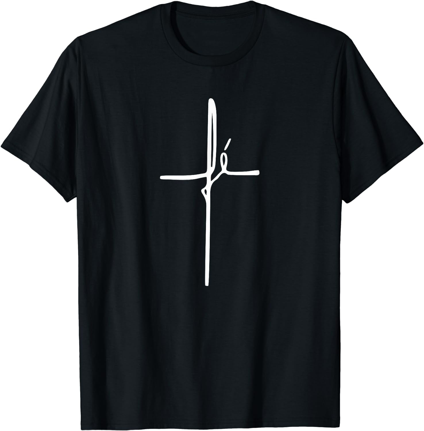 Simple Faith Cross in Portuguese - Camiseta Fe T-Shirt Black - Walmart.com