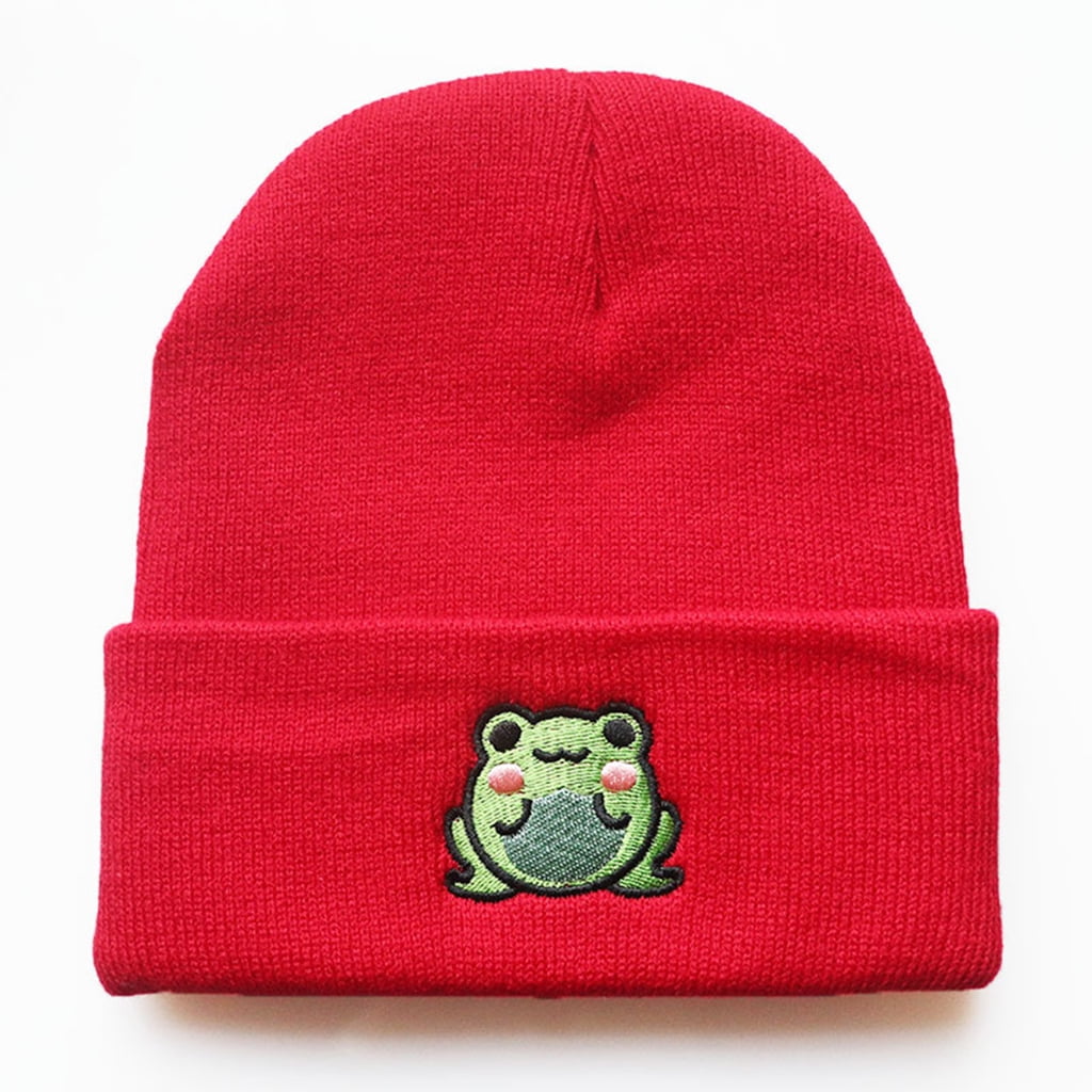 Simple Fashion Cute Cartoon for Frog Embroidery Hats Knitted Hat Wild ...