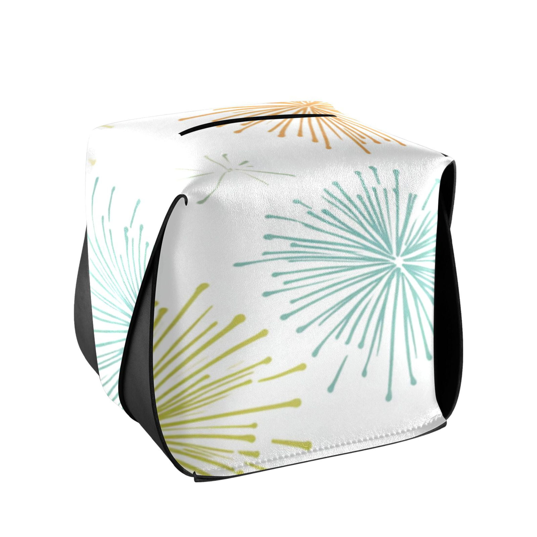 Simple Fireworks Pattern 5.7in Leather Tissue Box Cover Square PVC ...