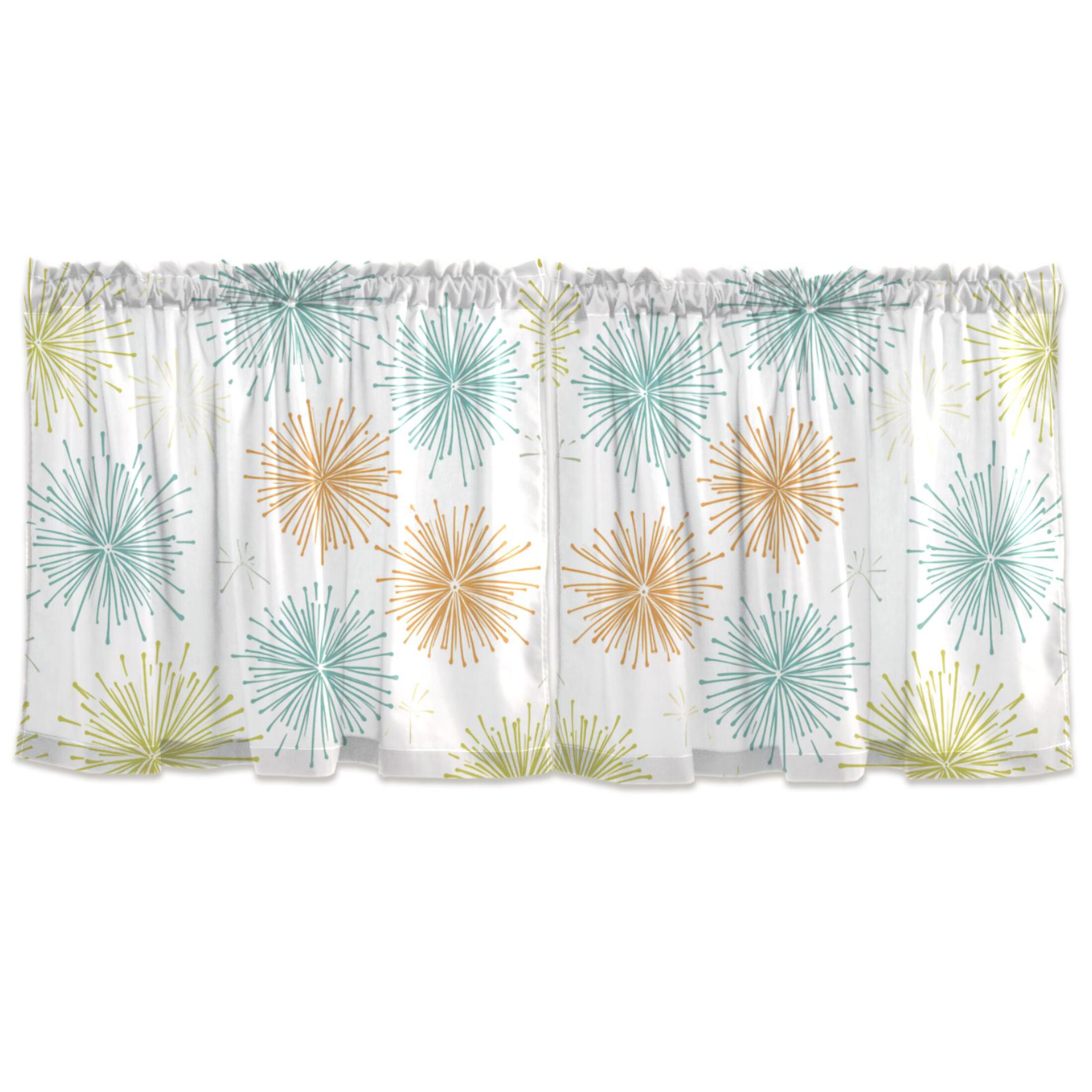 Simple Fireworks Pattern Tier Curtains for Kitchen 57x36 Inch Semi ...