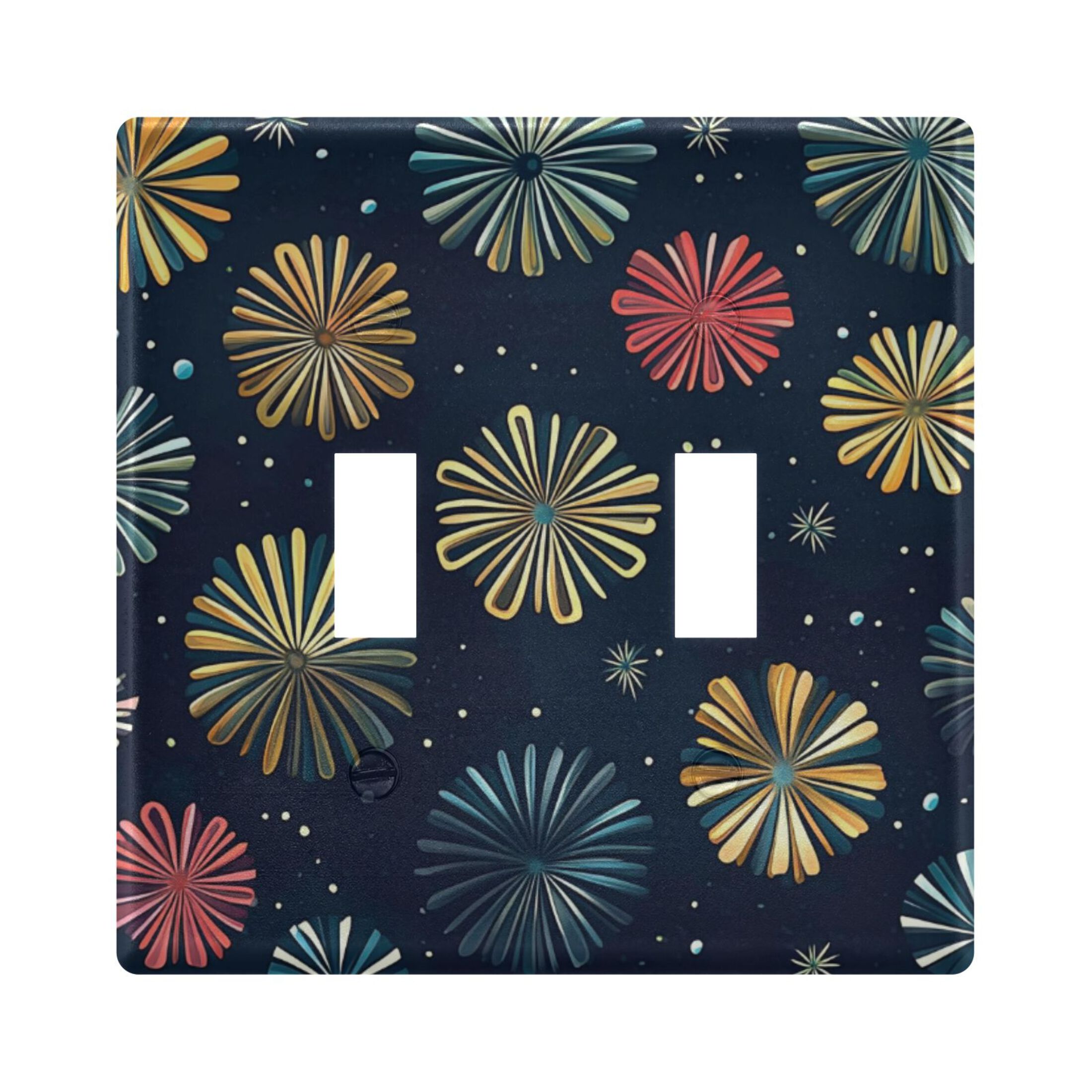 Simple Fireworks Picture Light Switch Cover Decorative 2 Gang Wall ...