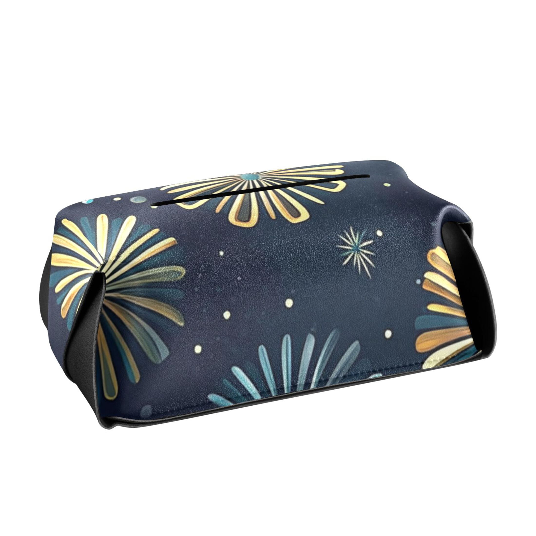 Simple Fireworks Picture Tissue Box Cover Leather Square Rectangle ...