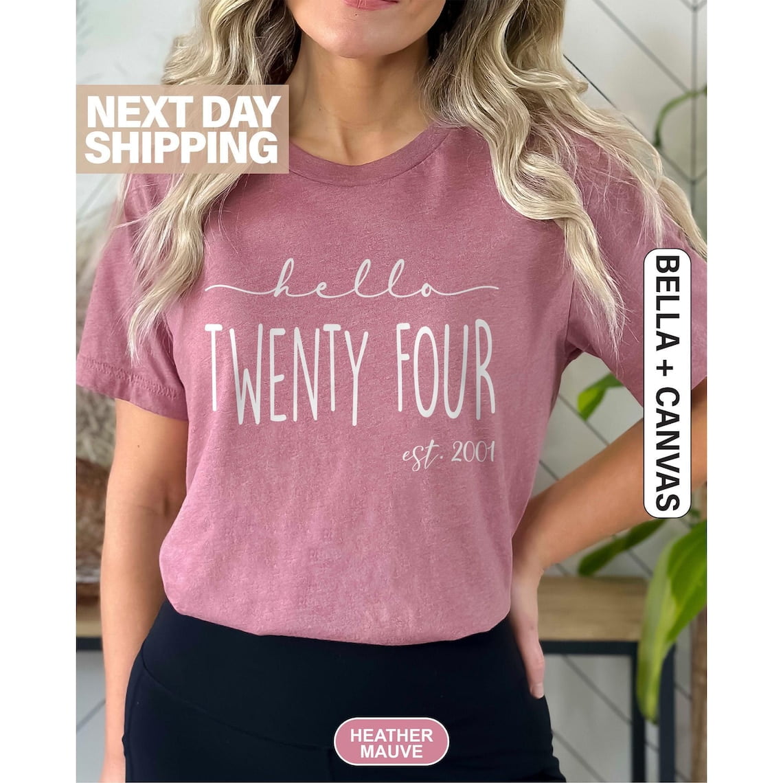 Simple Fit 24th Birthday Shirt, Hello Twenty-Four Shirt, Birthday Party ...