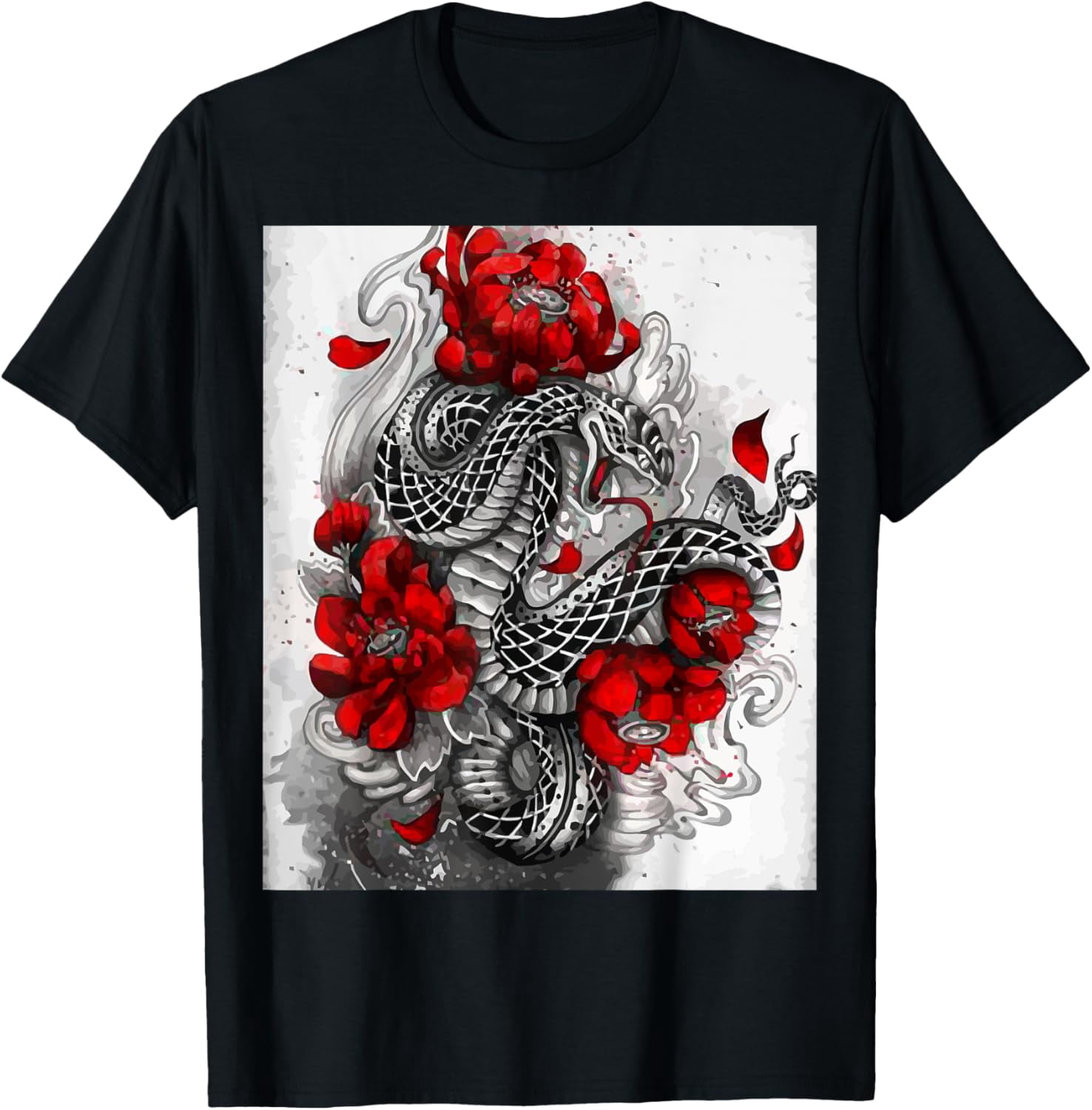 Simple Fit Aesthetic Graphic Tees Mystical Snake Flower, Snake ...