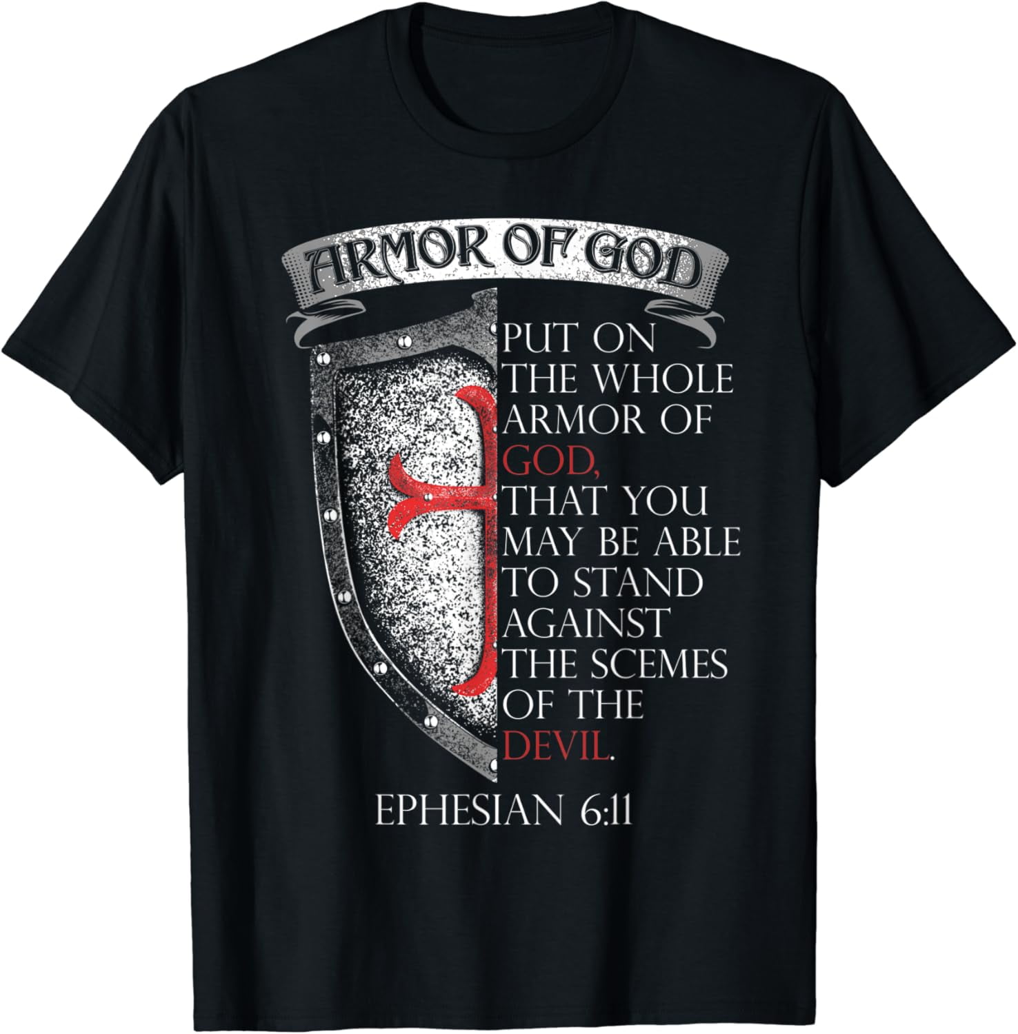 Simple Fit Armor Of God Ephesians 6:17 Bible Verse T Christian T-Shirt - Walmart.com