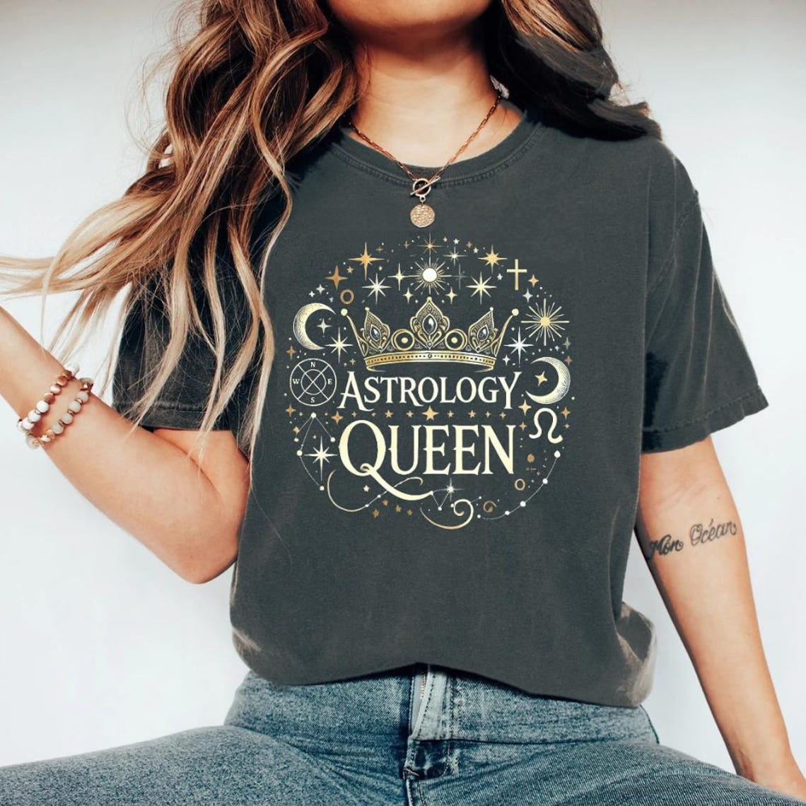 Simple Fit Astrology Queen Shirt, Cosmic Shirt, Astrology Gift Women ...