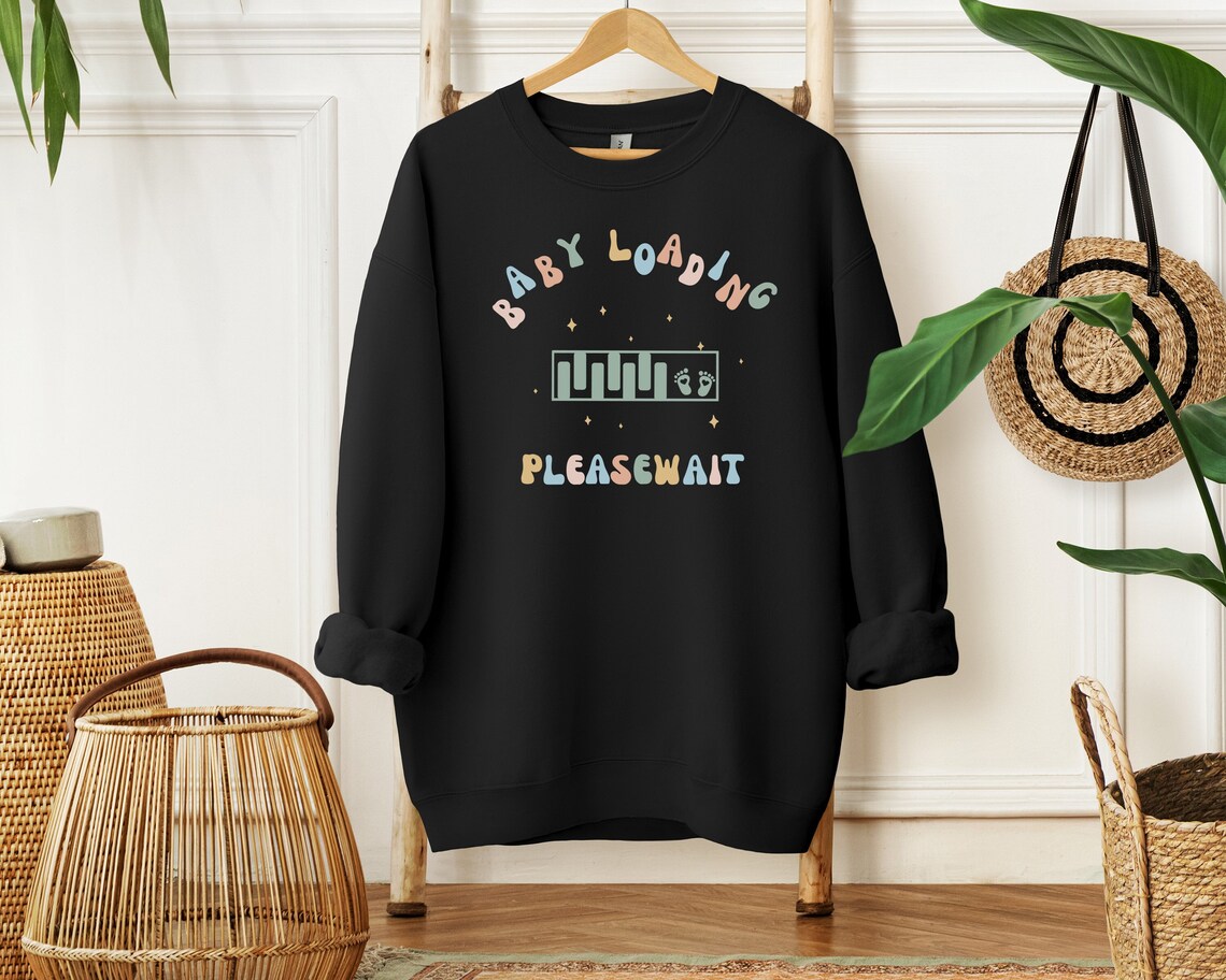 Simple Fit Baby Loading Please Wait, Pregnancy Announcement Shirt ...