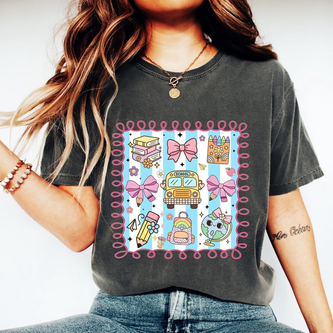 Simple Fit Back to School Coquette Shirt, School Bus Shirt, First Day ...