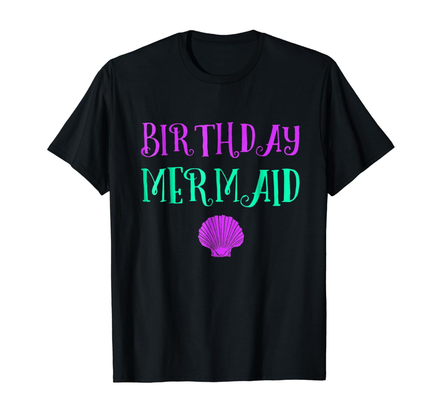 Simple Fit Birthday Mermaid Clam Seashell Party T Shirt - Walmart.com