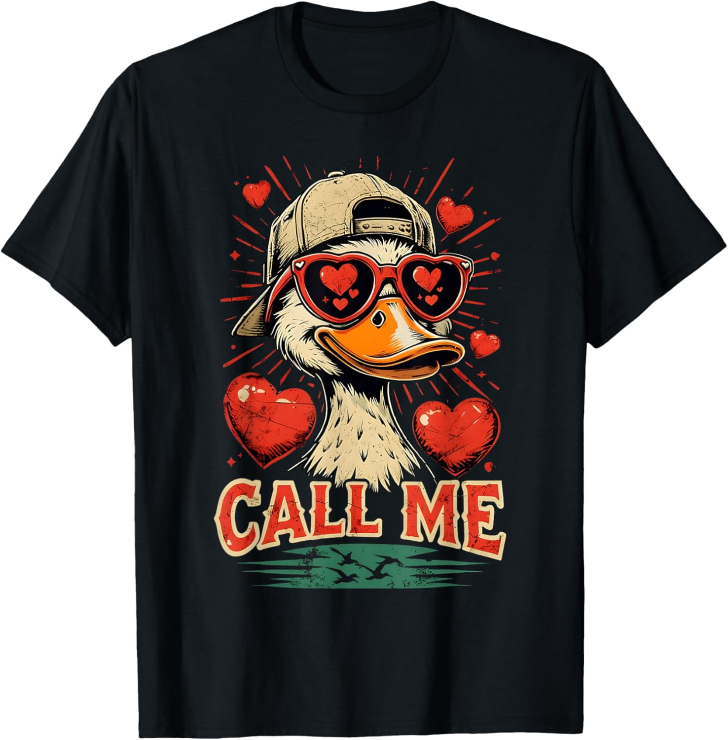 Simple Fit Boys Call Me Duck Hunting Love'S Day Mallard Duck T-Shirt ...
