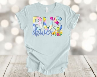 Simple Fit Bus Driver Shirt, Tie Dye Bus Driver Shirt, Bus Driver Gift ...