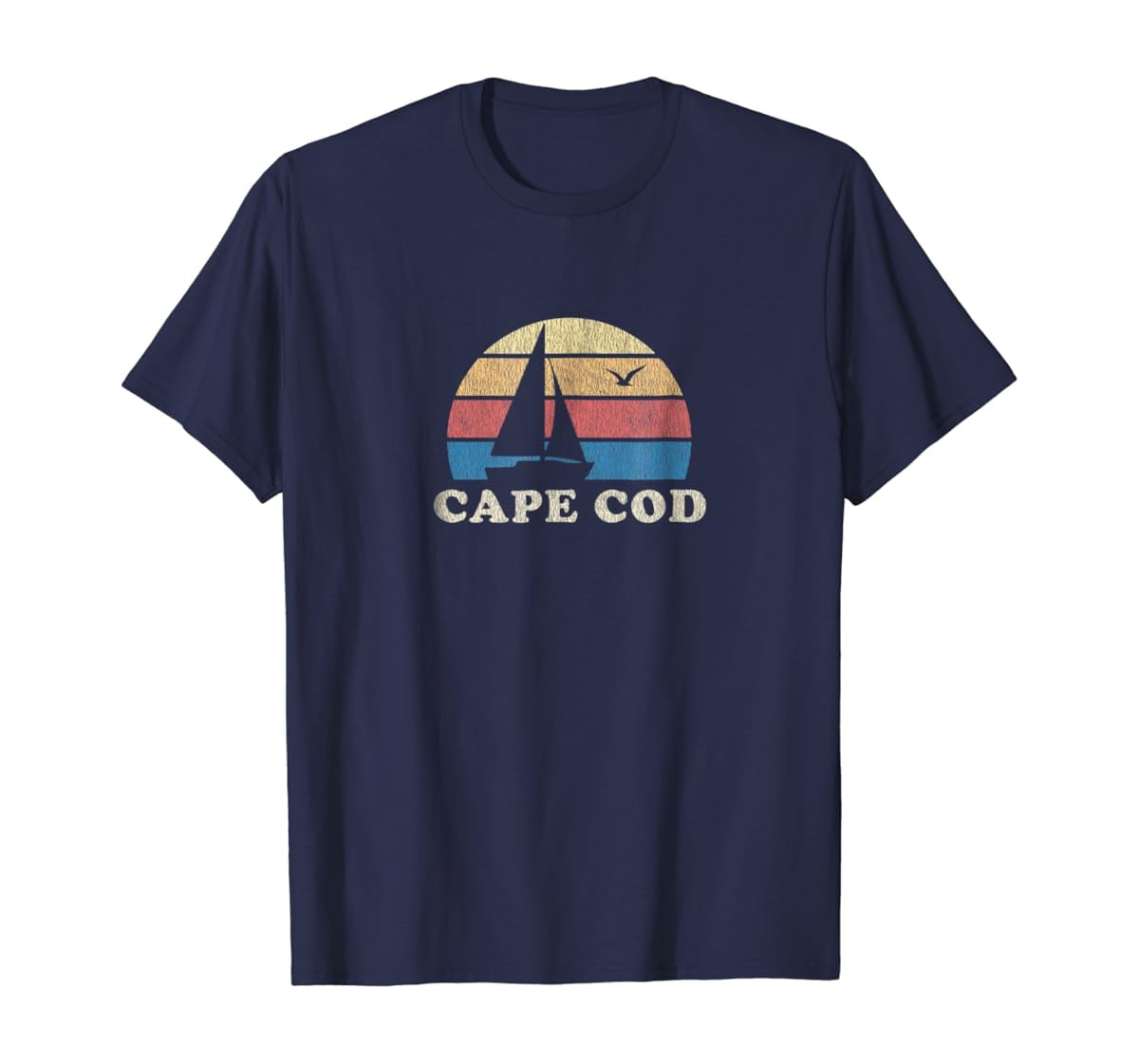 Simple Fit Cape Cod Ma T-Shirt Vintage Sailboat 70S Throwback Sunset ...