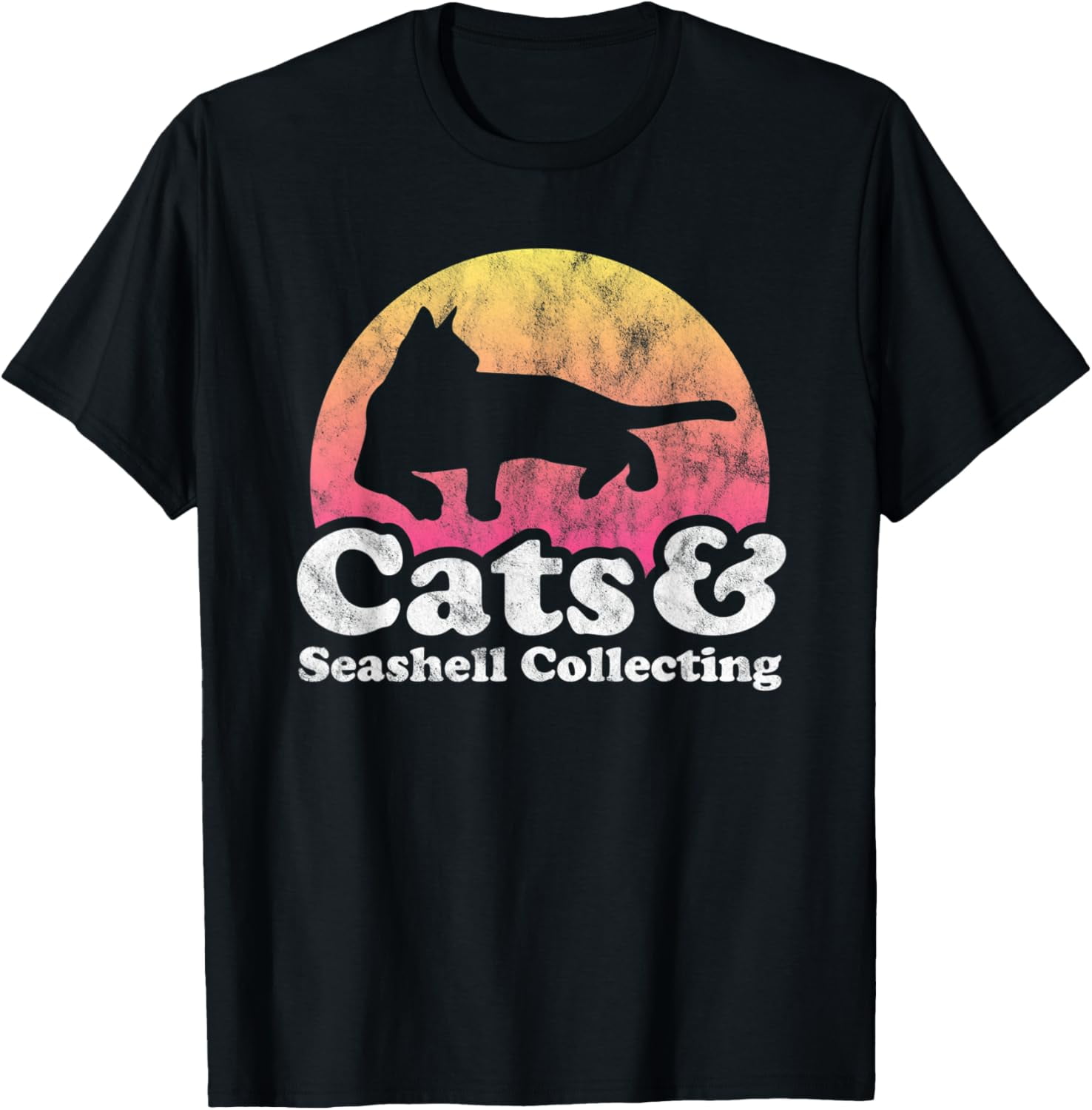 Simple Fit Cats And Seashell Collecting Cat And Seashells T-Shirt ...