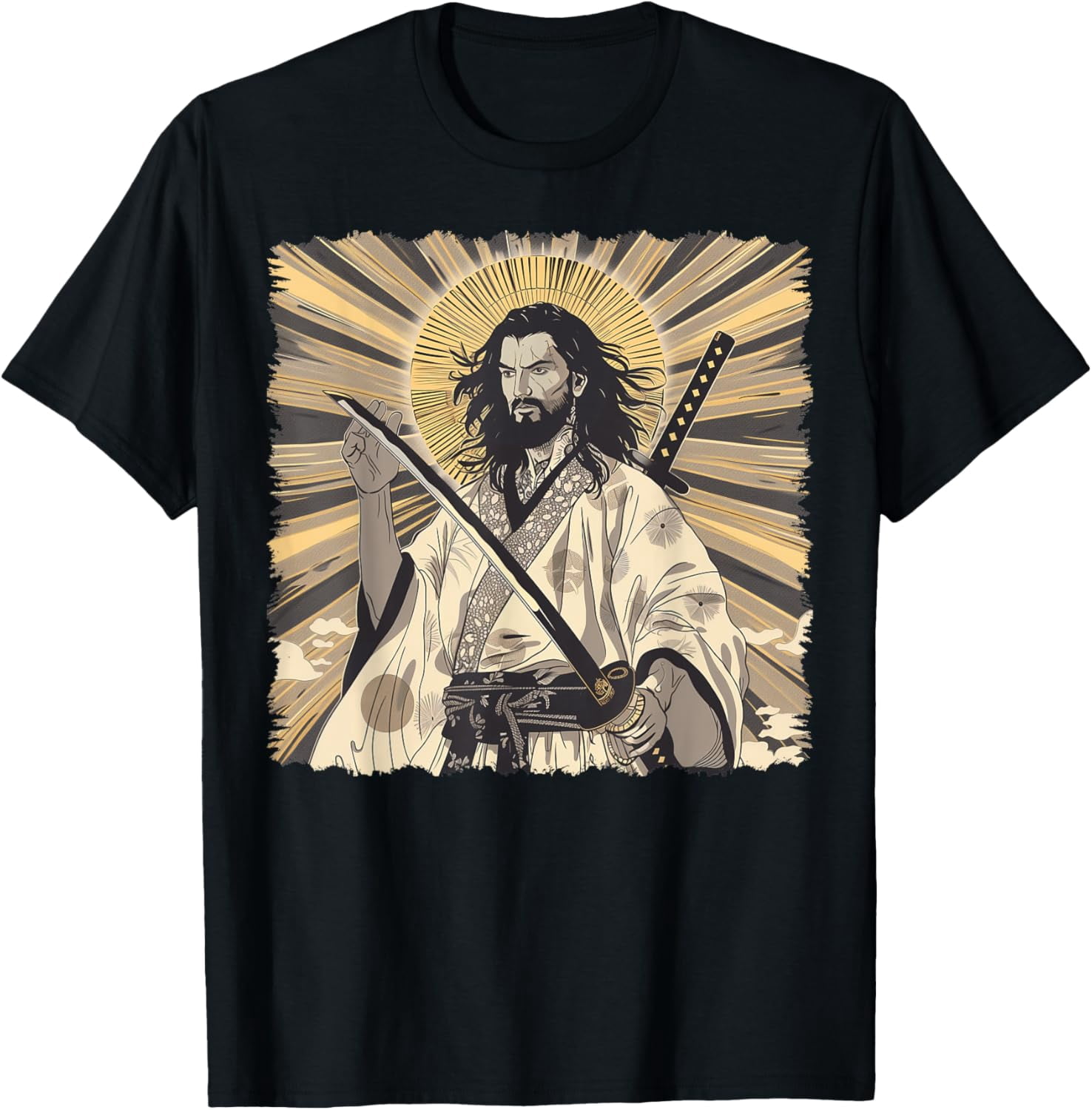 Simple Fit Christ Religious Japanese Art Samurai T-Shirt - Walmart.com