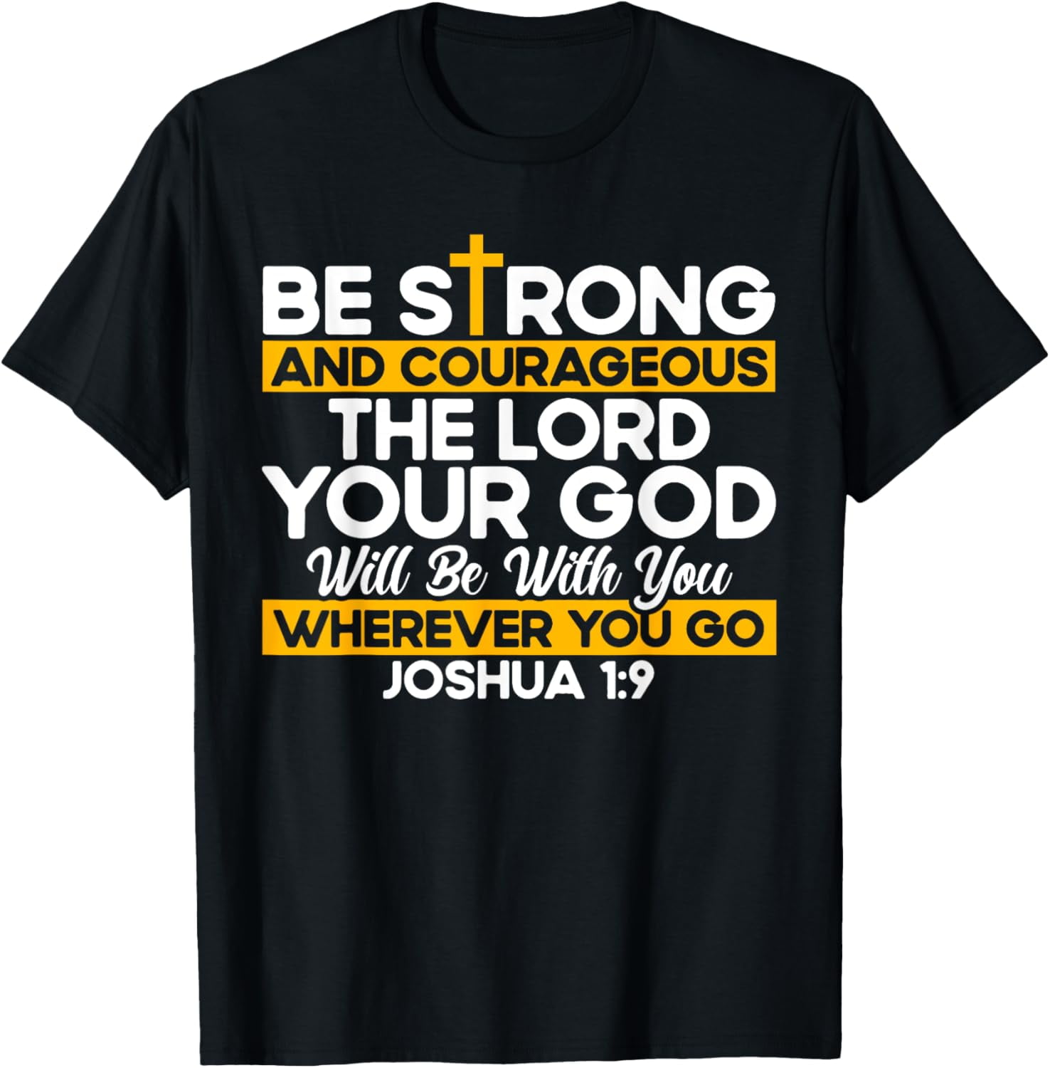 Simple Fit Christian Bible Verse Joshua 1:9 Cross T-Shirt - Walmart.com