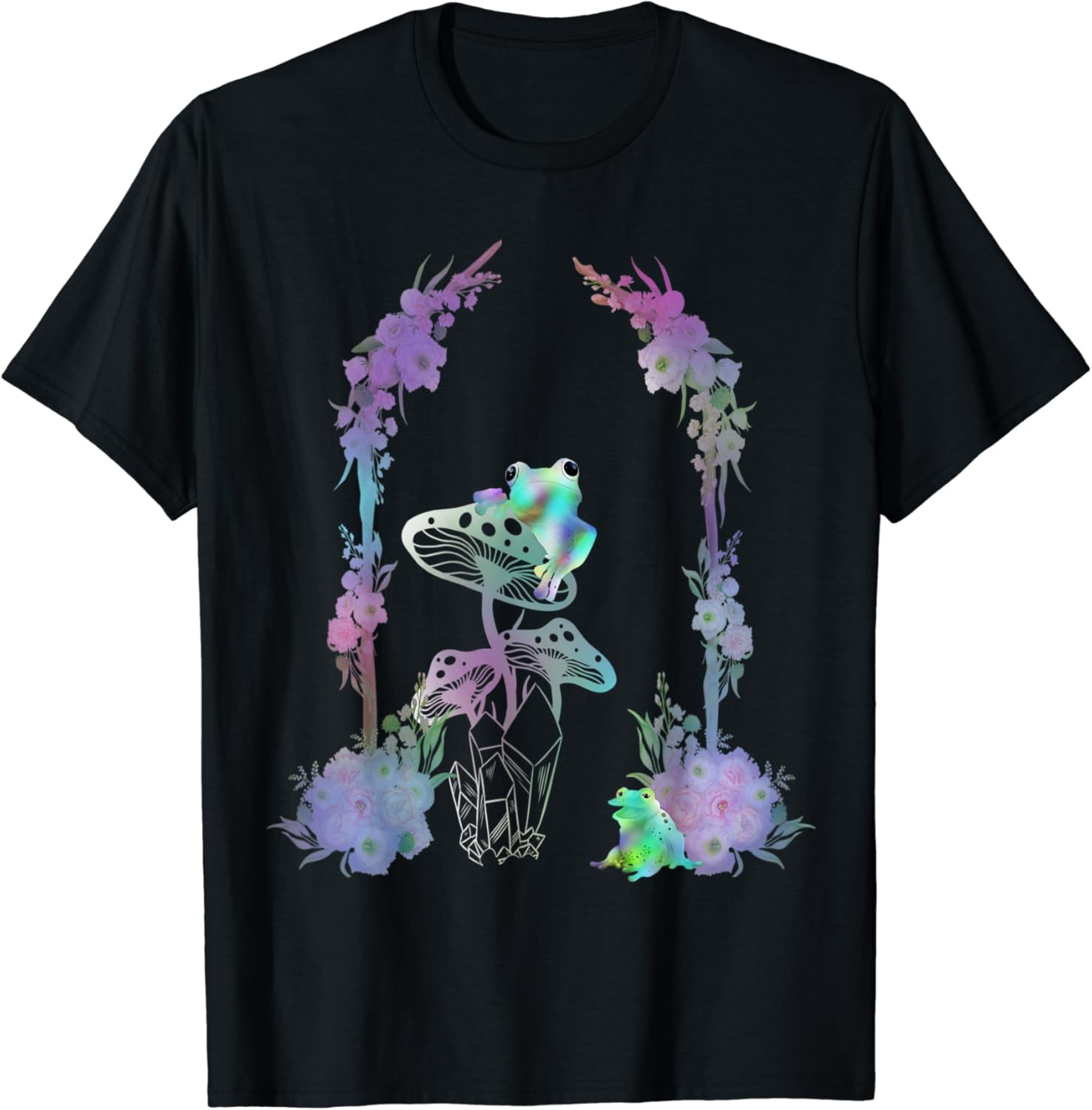 Simple Fit Crystals, Mushrooms And Frogs, Pastel Goth T-Shirt - Walmart.com