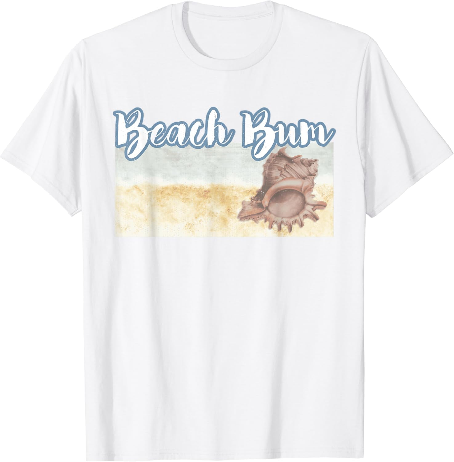 Simple Fit Distressed Beach Bum Summer Vacation Conch Shell Seashell T ...