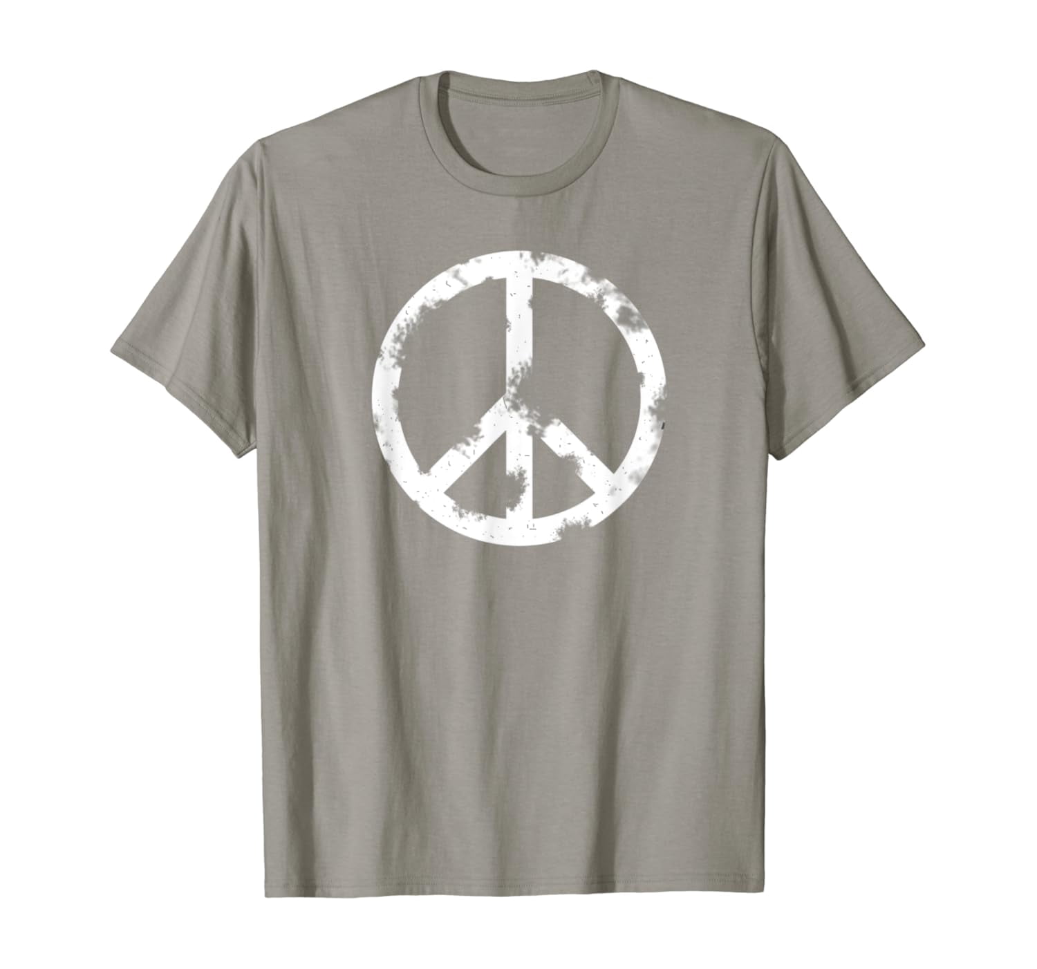 Simple Fit Distressed Hippie Peace Sign T-Shirt White Vintage Hippy Tee ...