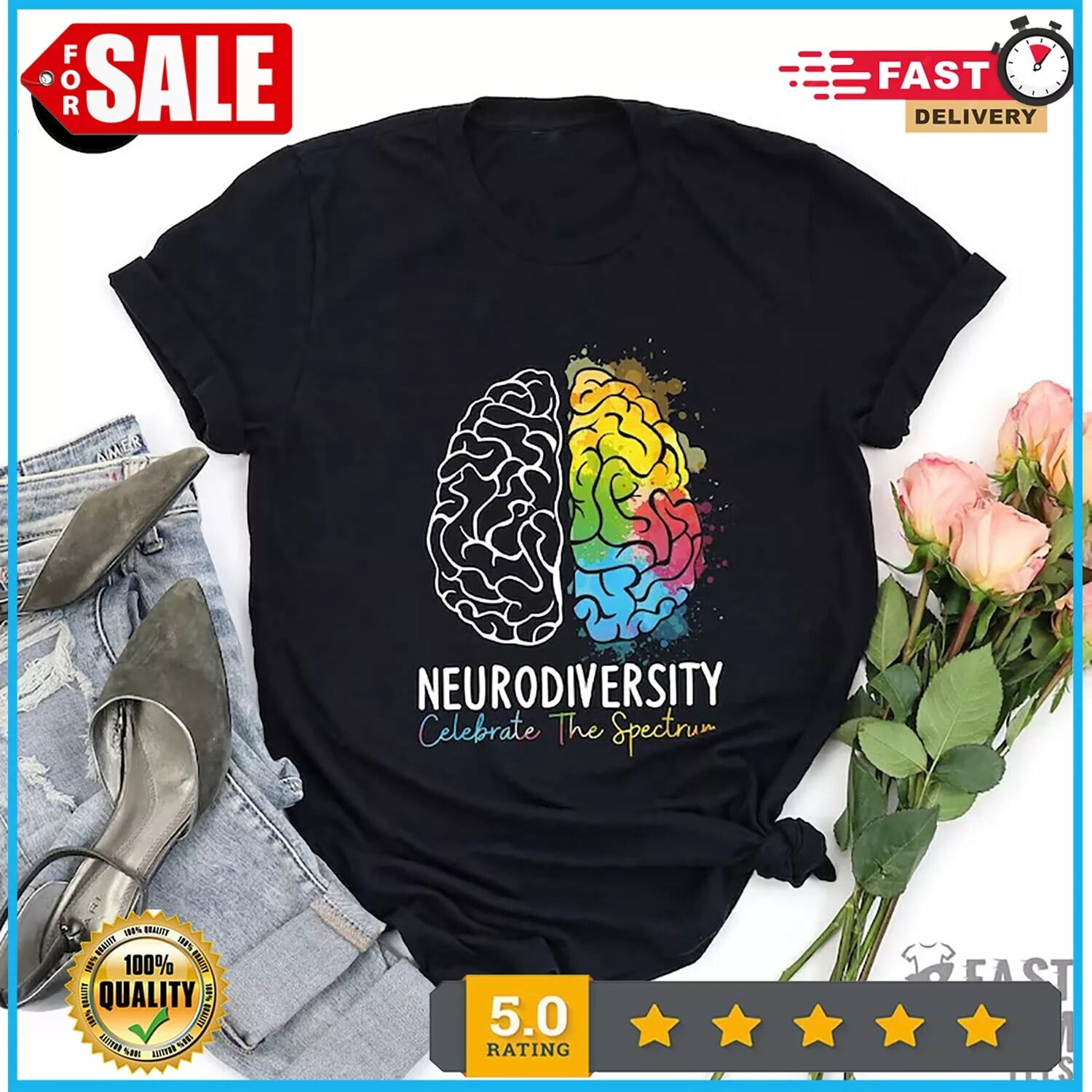 Simple Fit Embrace Neurodiversity Celebrate The Spectrum Brain Autism ...