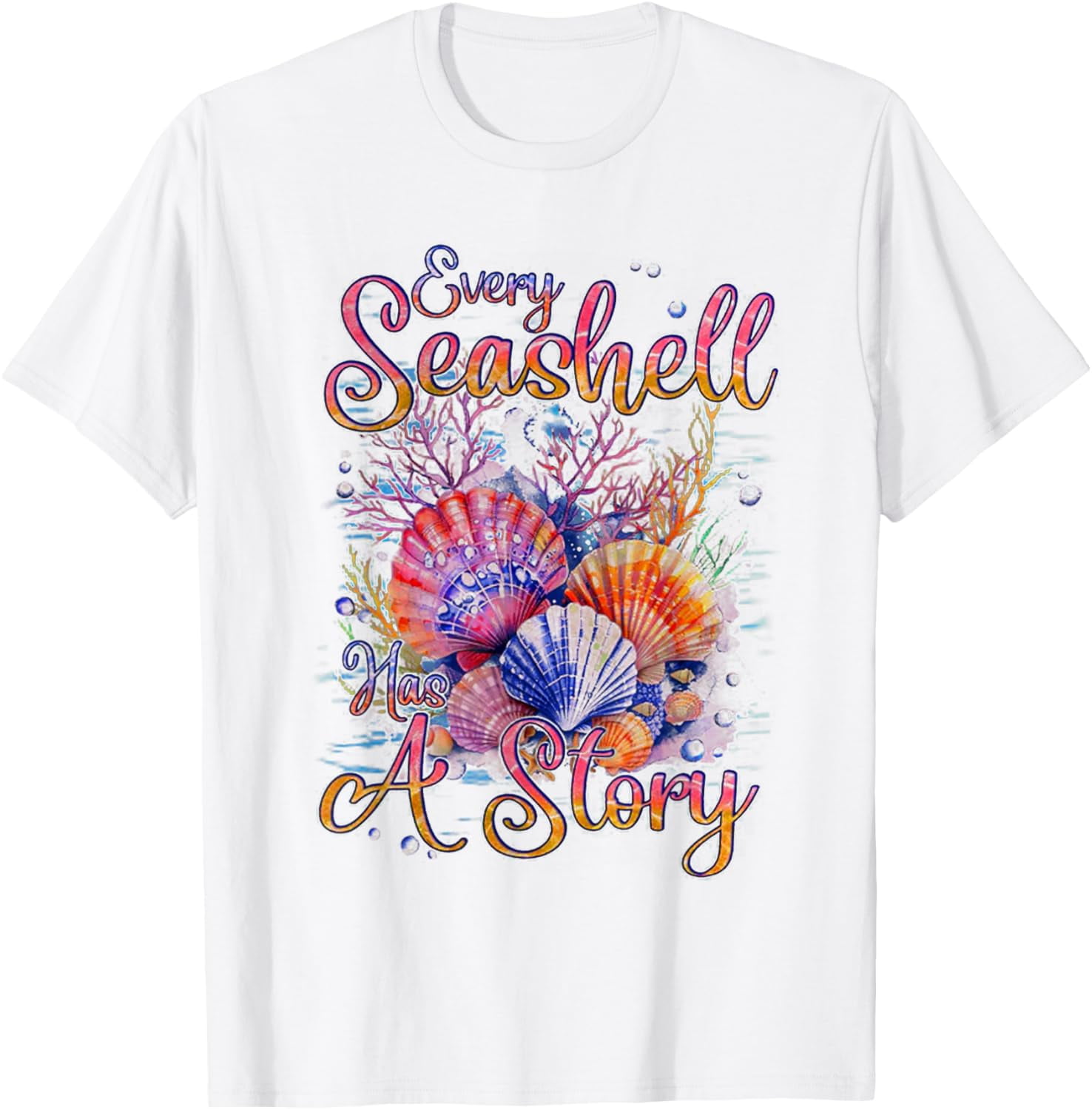 Simple Fit Every Seashell Has A Story Beach T-Shirt - Walmart.com