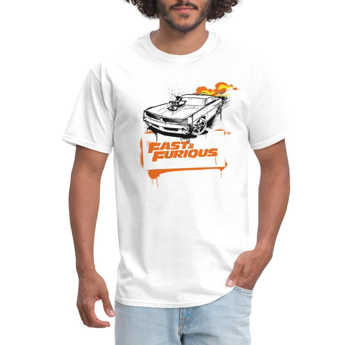 Simple Fit Fast And Furious Logo With Muscle Car Men'S T-Shirt ...