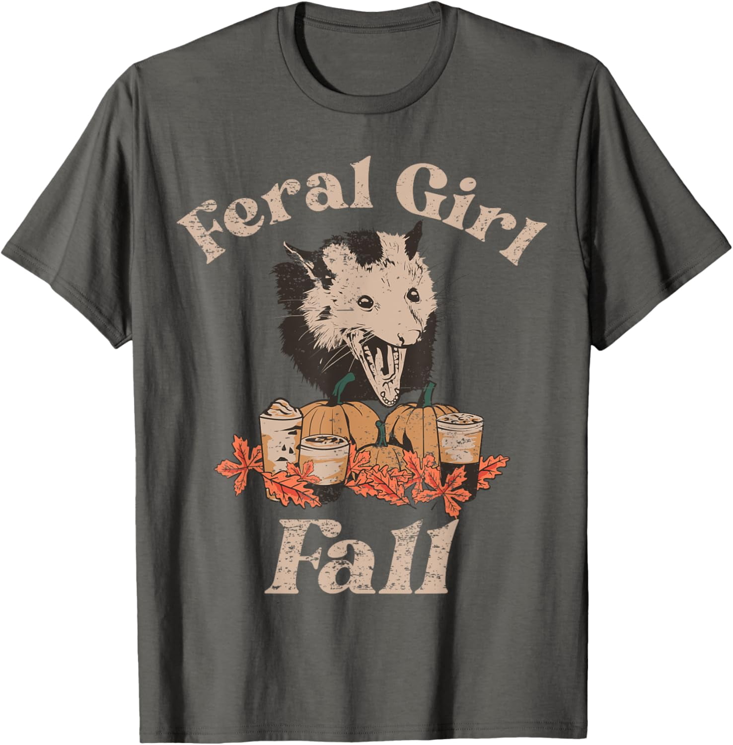 Simple Fit Feral Girl Fall Opossum Feral Girl Fall T-Shirt - Walmart.com