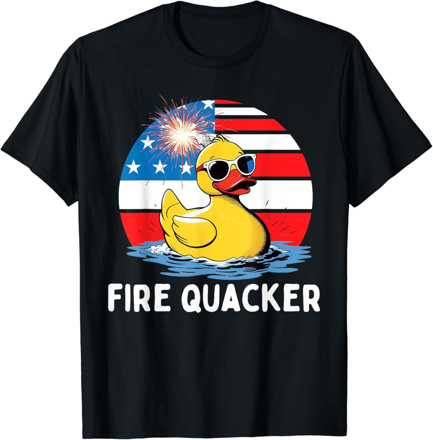 Simple Fit Fire Quacker Duck Firecracker Funny 4Th Of July Usa Flag Kid ...